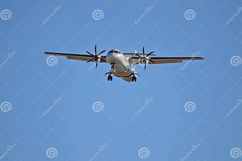 Aircraft on Final Approach To Land at Airport Stock Image - Image of ...