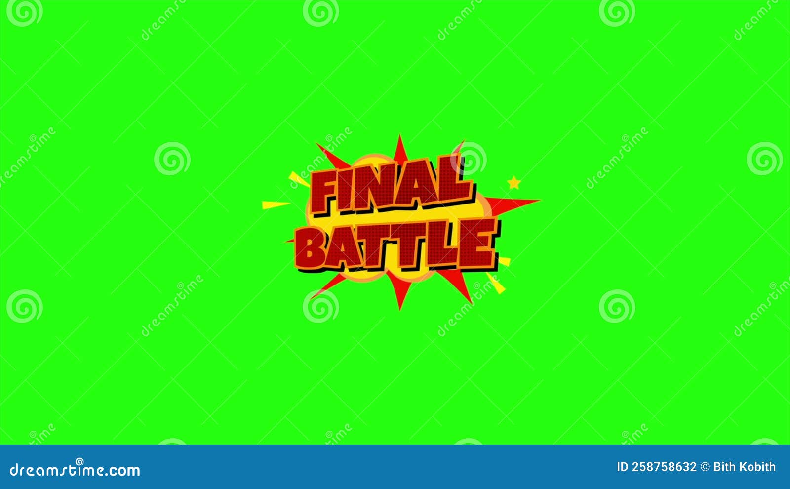 Final Battle Comic Text Animation on Green Screen Background Stock Footage - Video of graphic ...