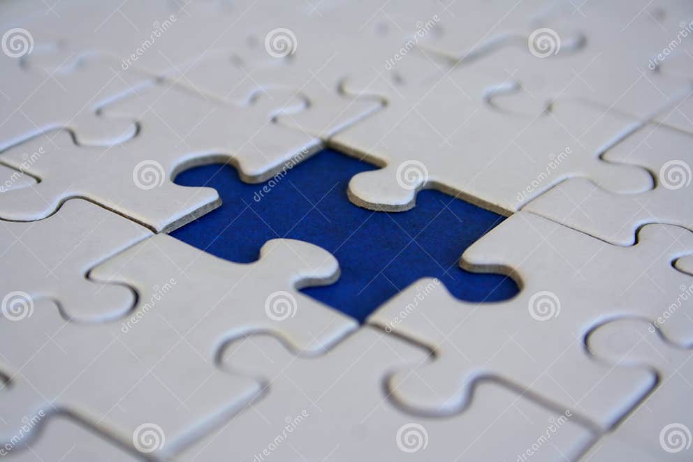 Final blue jigsaw piece stock photo. Image of concept - 4793596