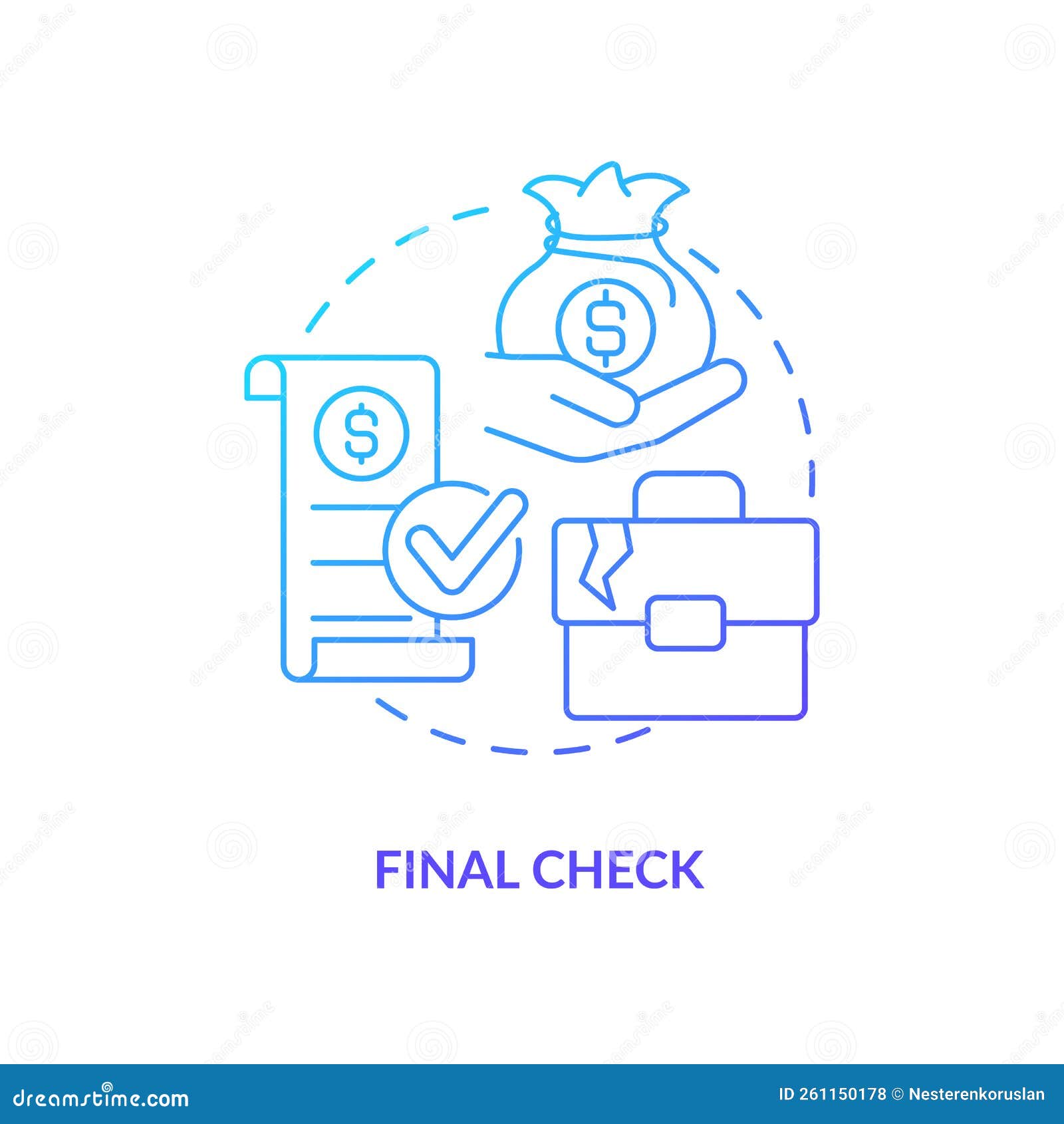 Final Check Blue Gradient Concept Icon Stock Vector - Illustration of ...