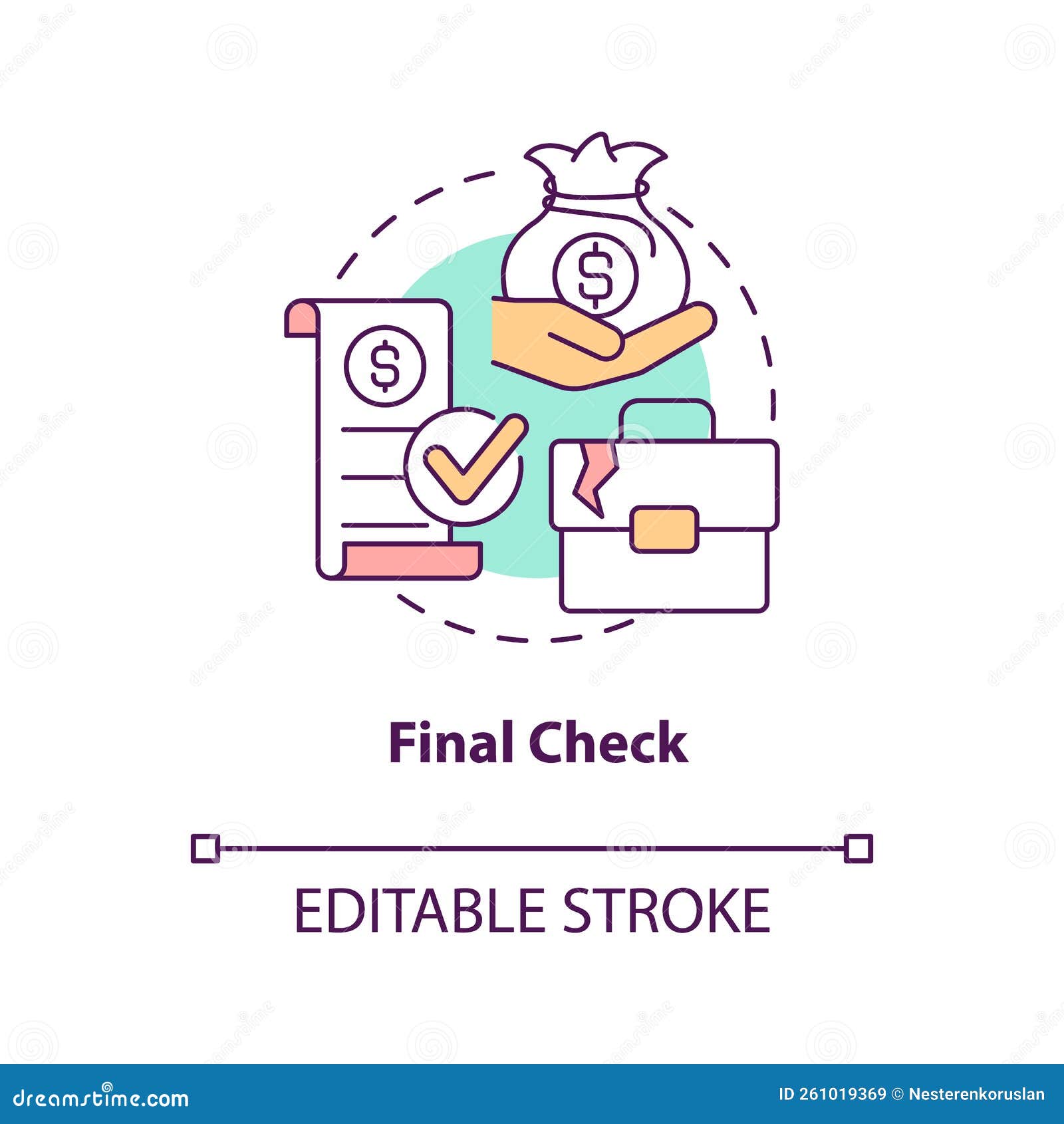 Final check concept icon stock vector. Illustration of payment - 261019369
