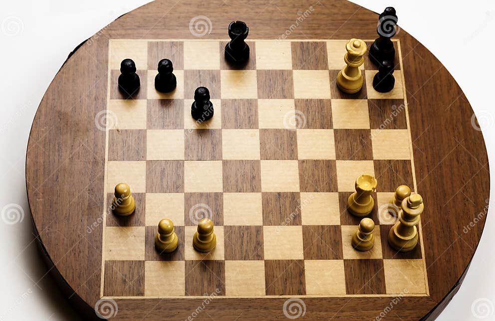Final Checkmate Position on Old Chess Board Stock Image - Image of ...