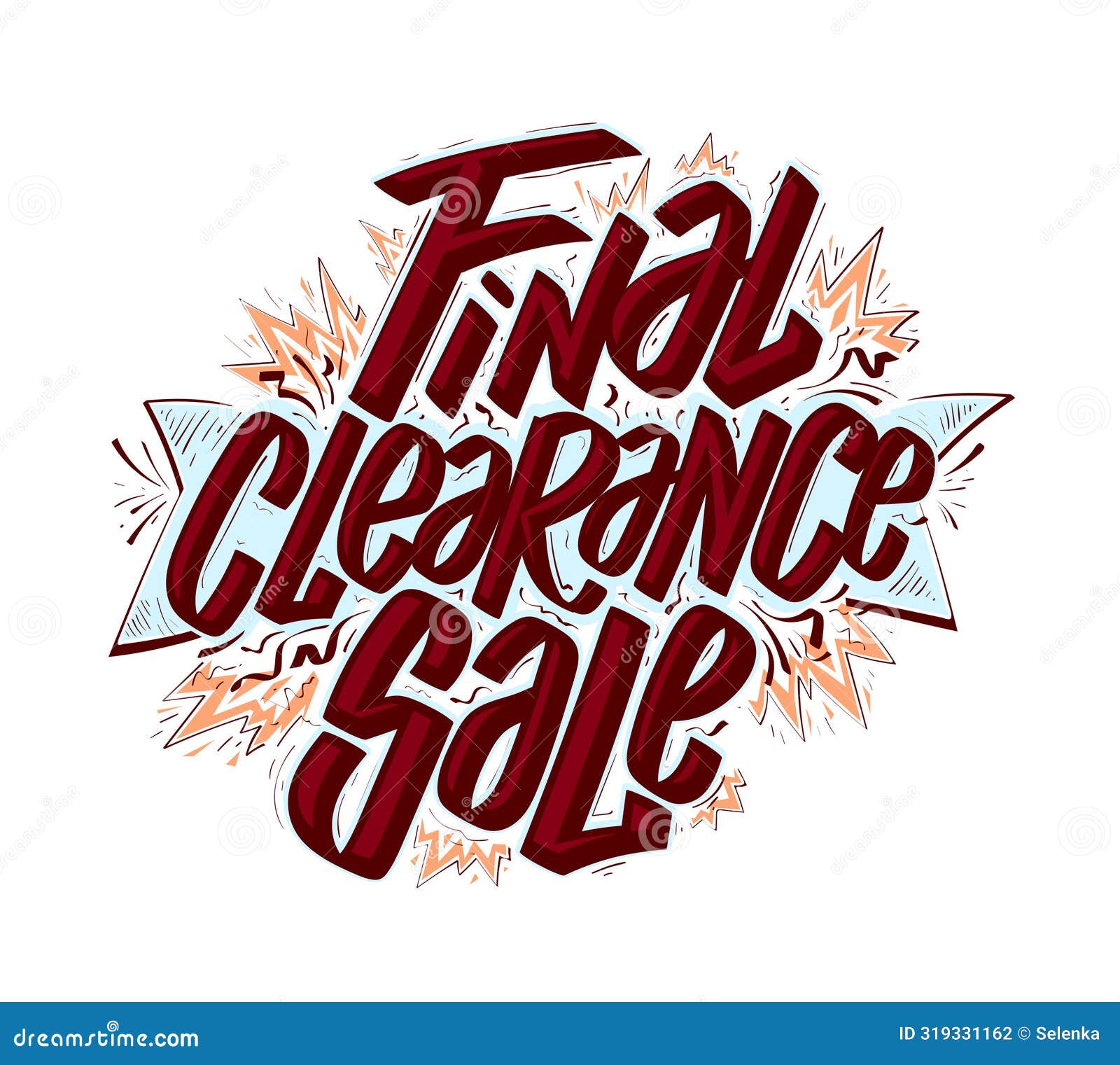 Final Clearance Sale Web Banner Template with Art Hand Drawn Lettering ...