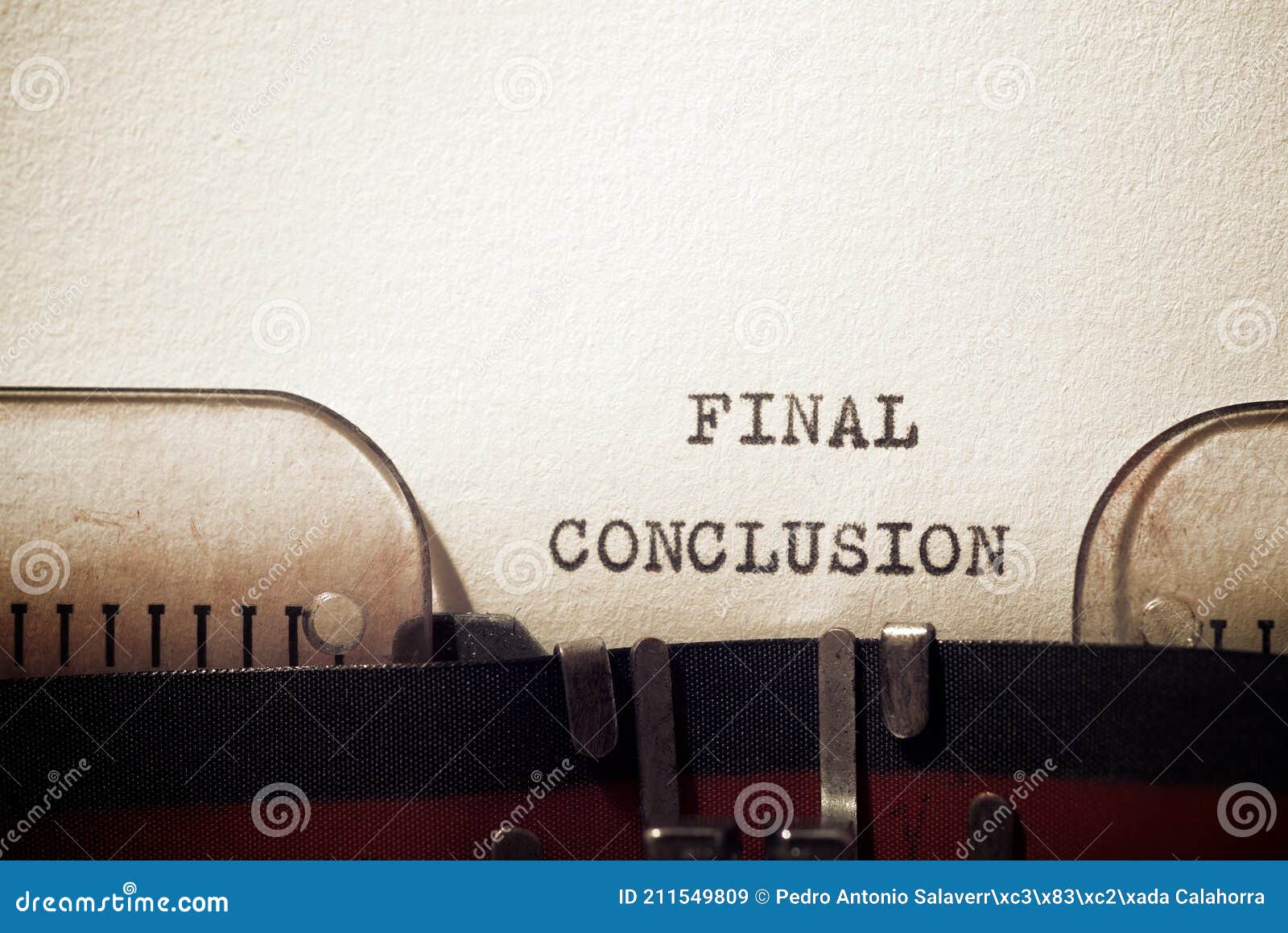 Final conclusion text stock image. Image of message - 211549809