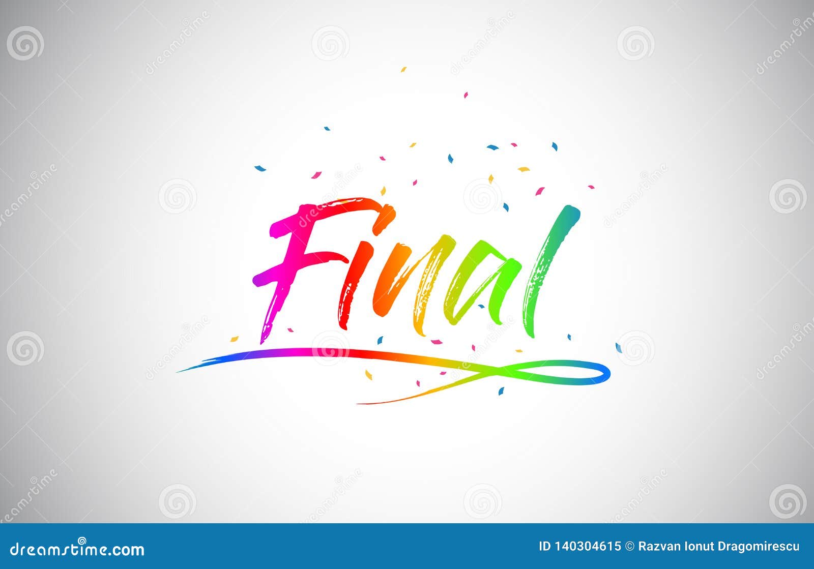 Final Creative Vetor Word Text with Handwritten Rainbow Vibrant Colors ...