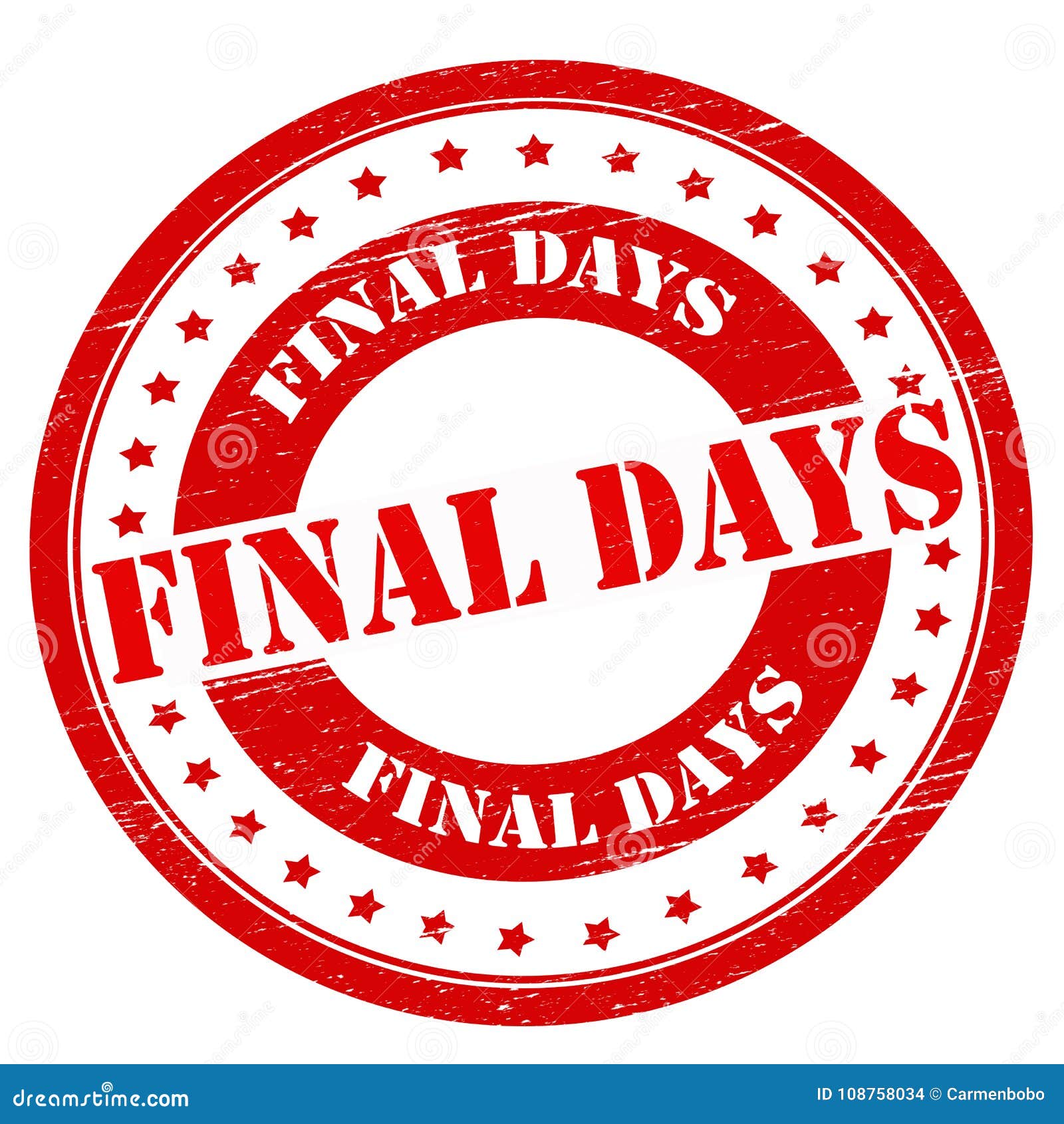 Final days stock illustration. Illustration of sign - 108758034