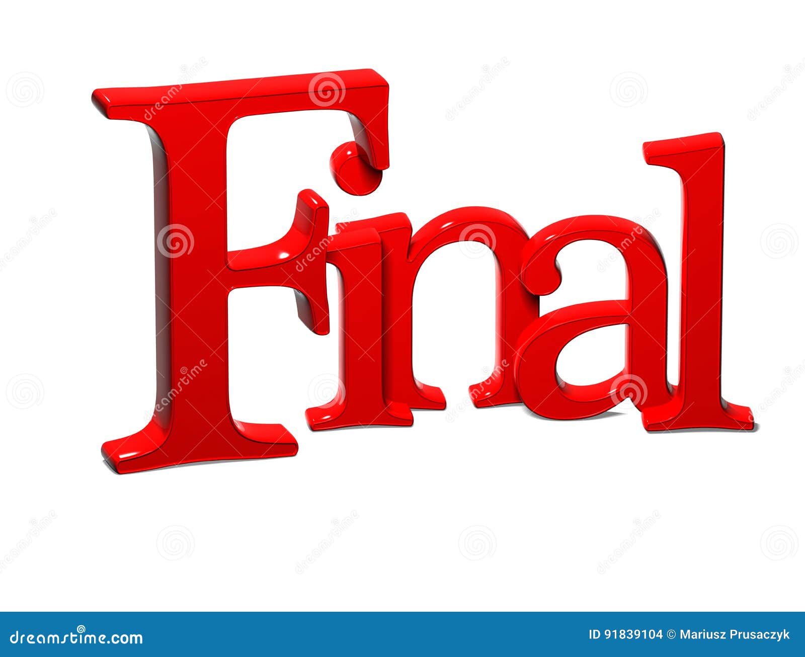 Final De La Palabra 3D En El Fondo Blanco Stock de ilustración ...