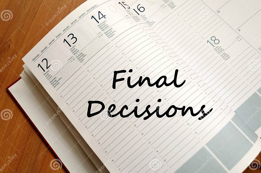 Final Decisions Write on Notebook Stock Image - Image of brainstorming ...