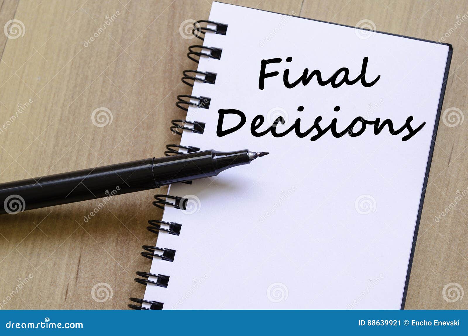 Final Decisions Write on Notebook Stock Image - Image of brilliance ...