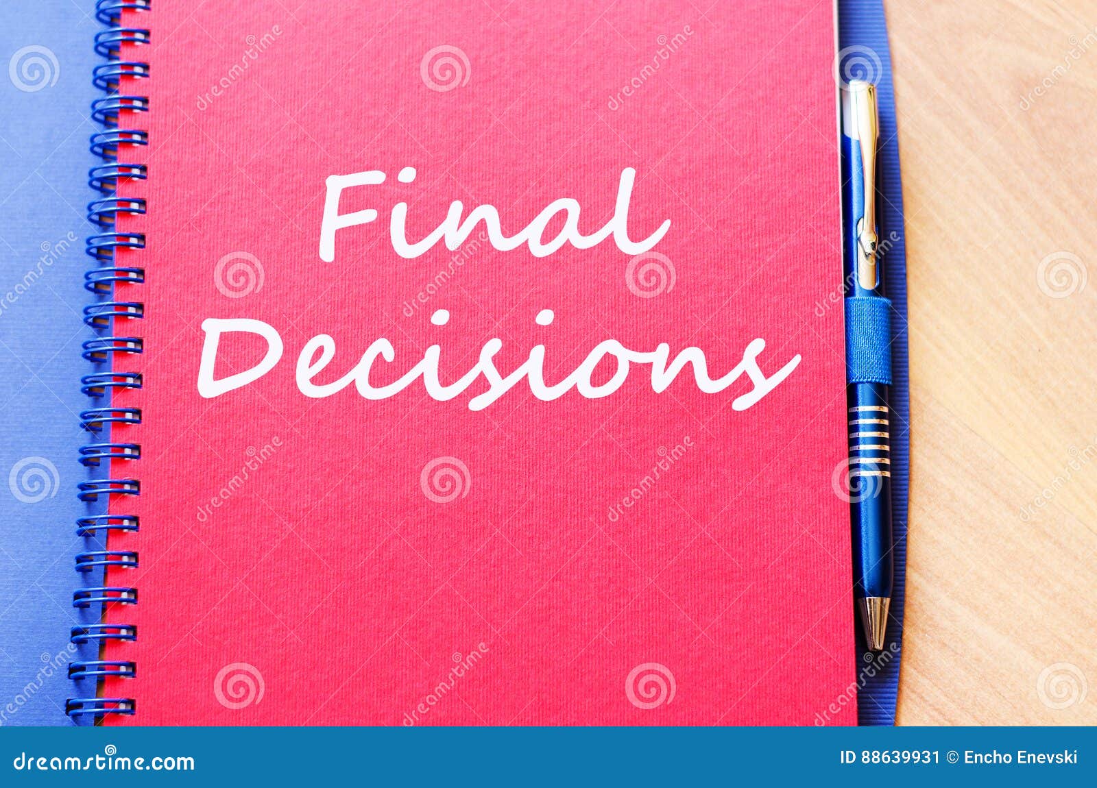 Final Decisions Write on Notebook Stock Image - Image of development ...