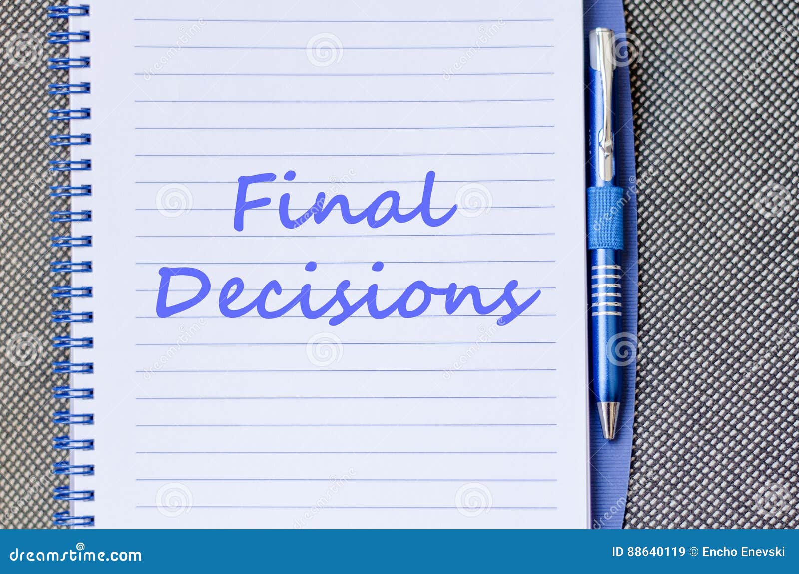 Final Decisions Write on Notebook Stock Image - Image of genius ...