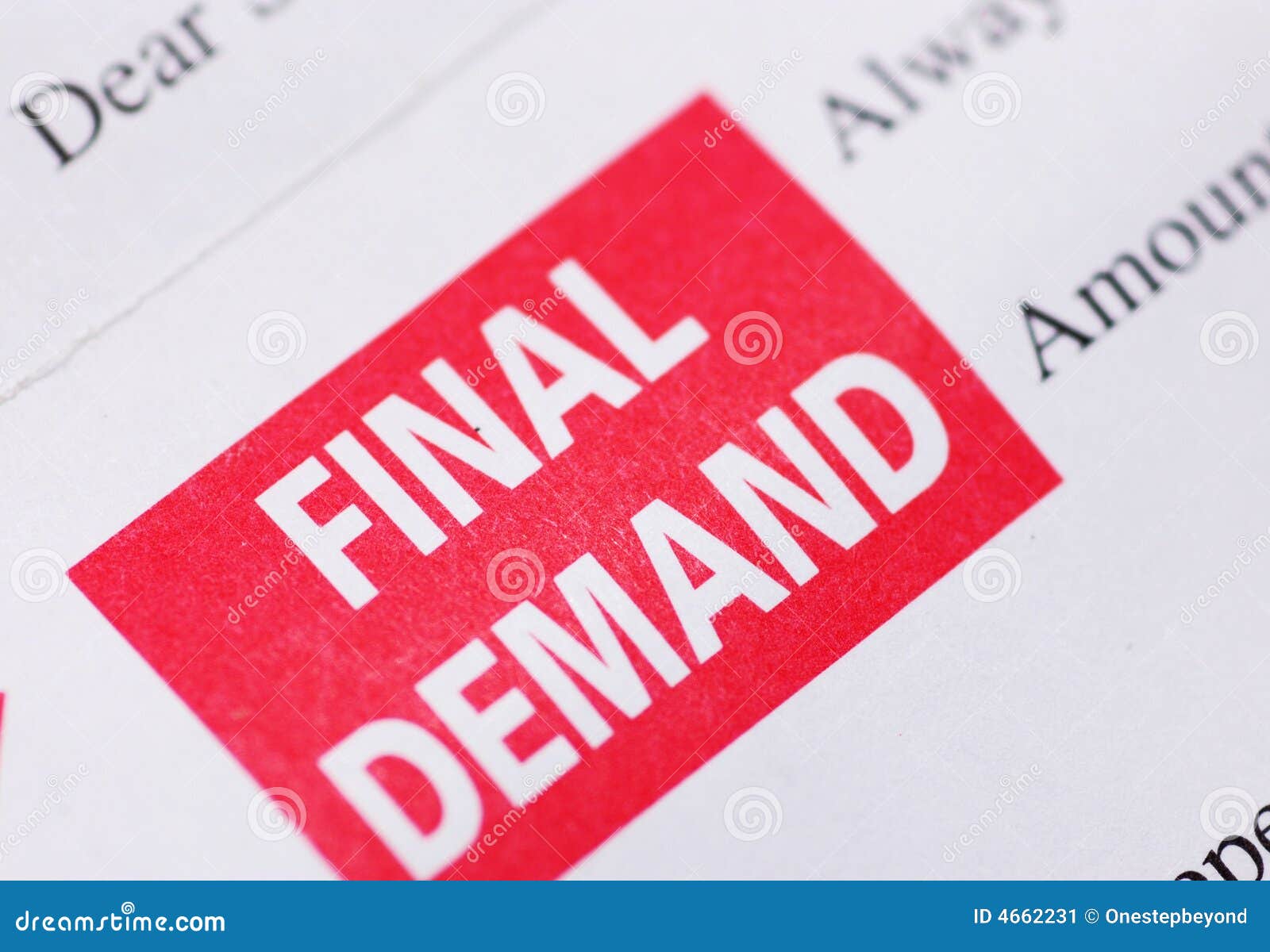 Final demand stock image. Image of creditor, association - 4662231