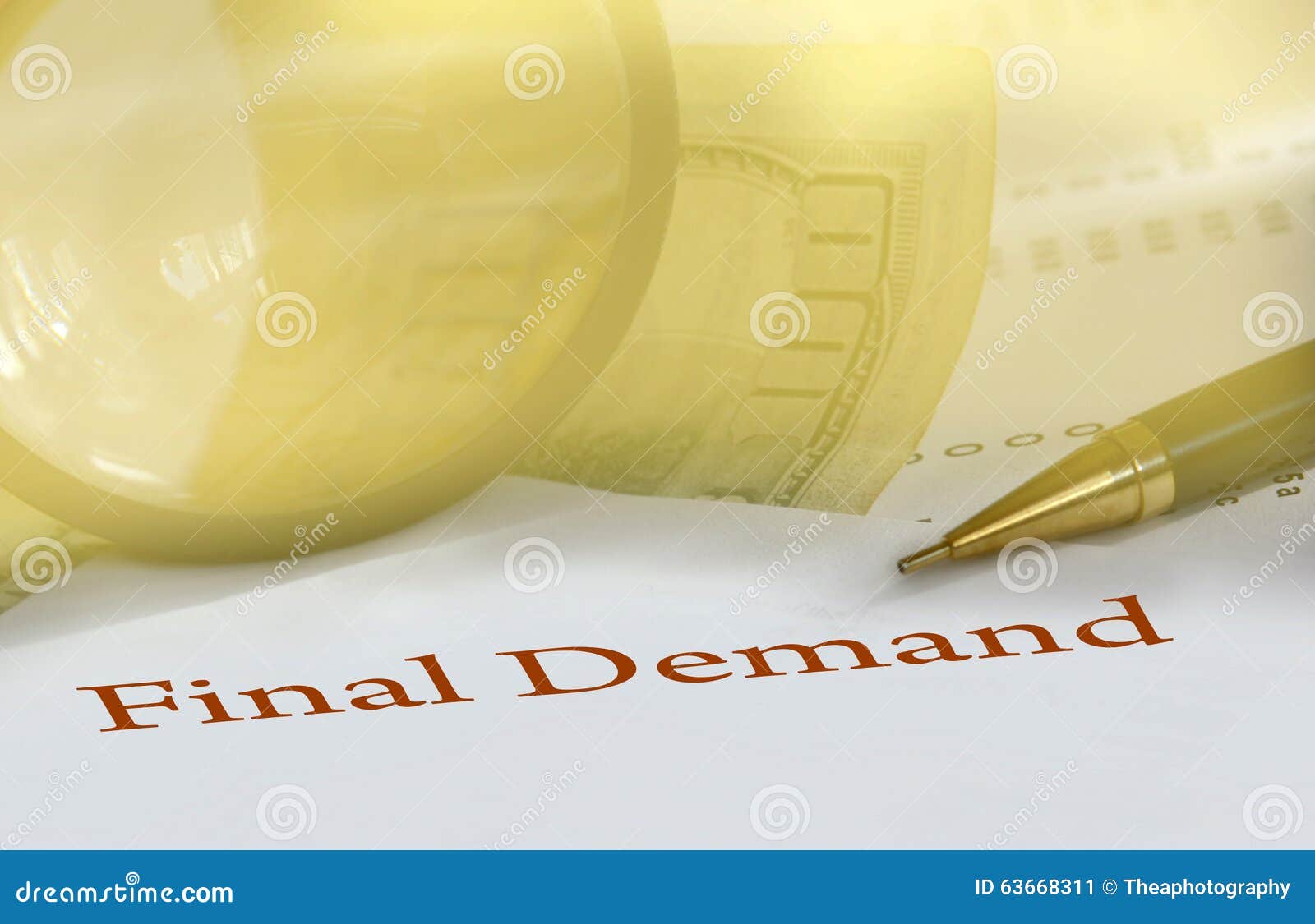 Final demand stock image. Image of business, money, debt - 63668311