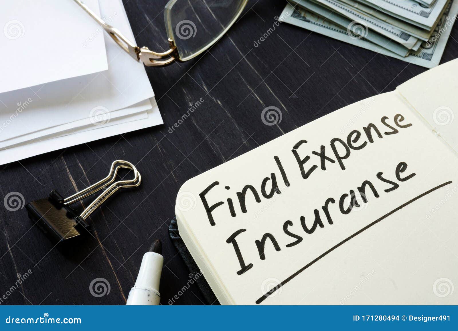 Final Expense Insurance Memo in the Notepad. Stock Photo - Image of ...