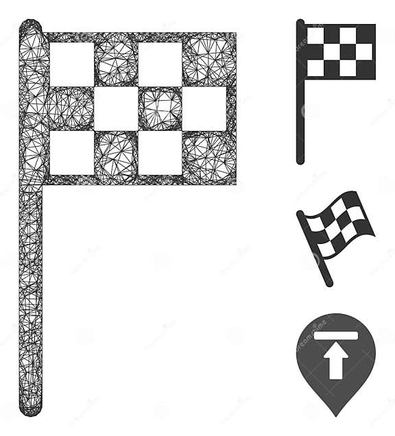 Final Flag Polygonal Web Vector Mesh Illustration Stock Vector ...