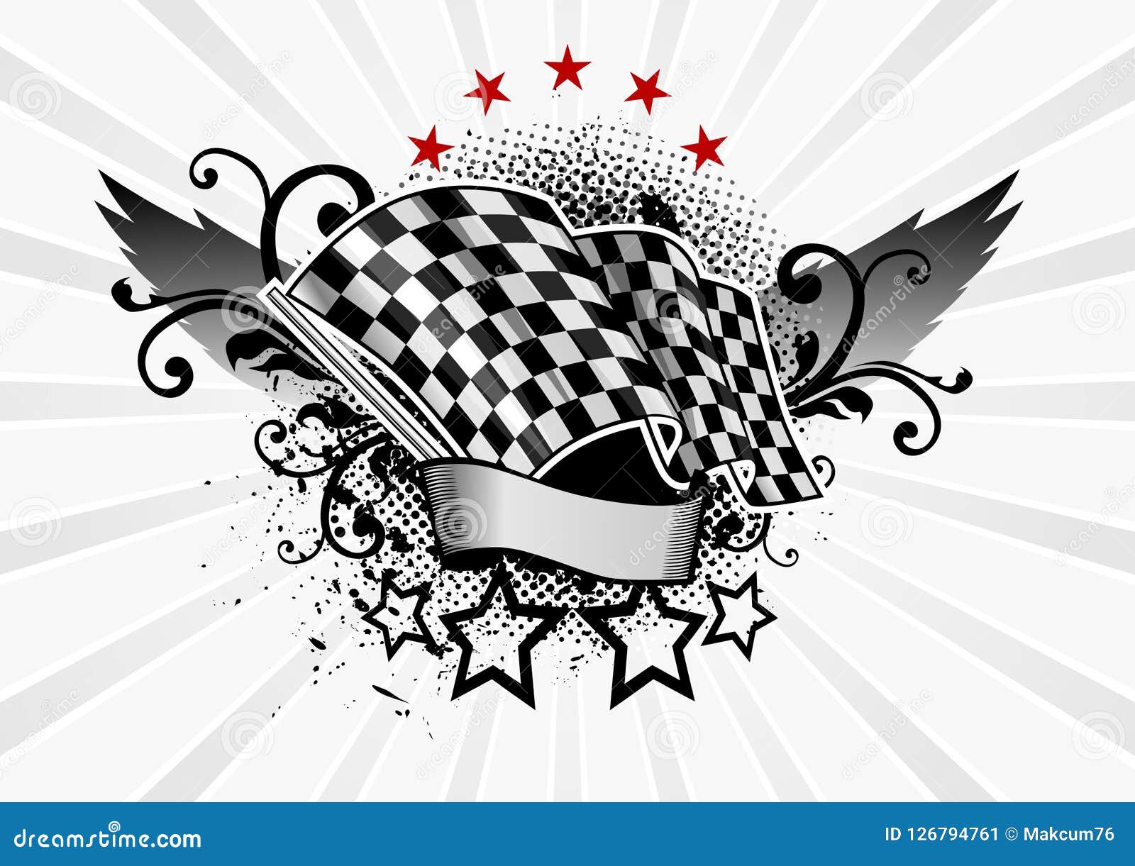 The Final Flag of the Winged Emblem on a Radiant Background. Stock ...