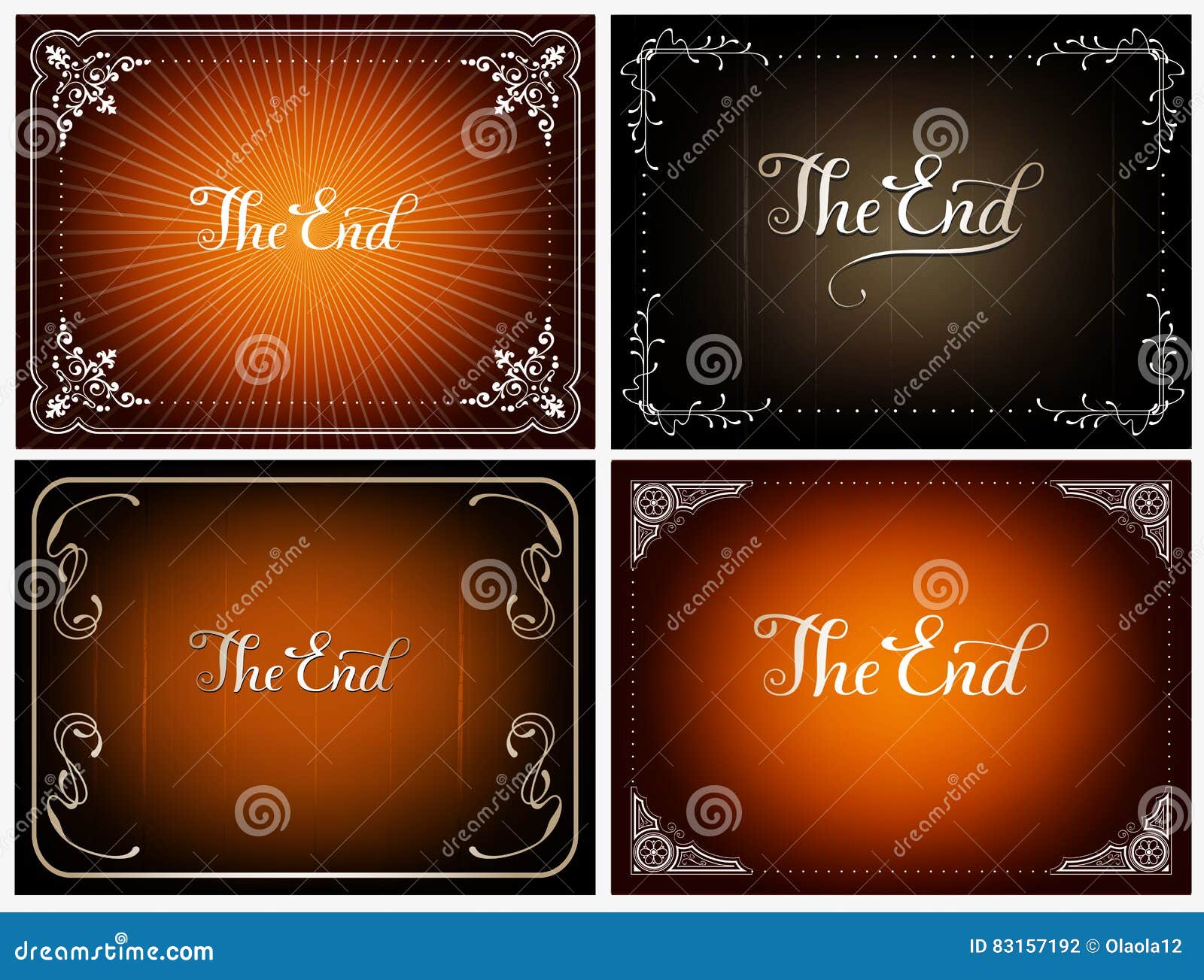 Final frame the End stock vector. Illustration of nostalgia - 83157192