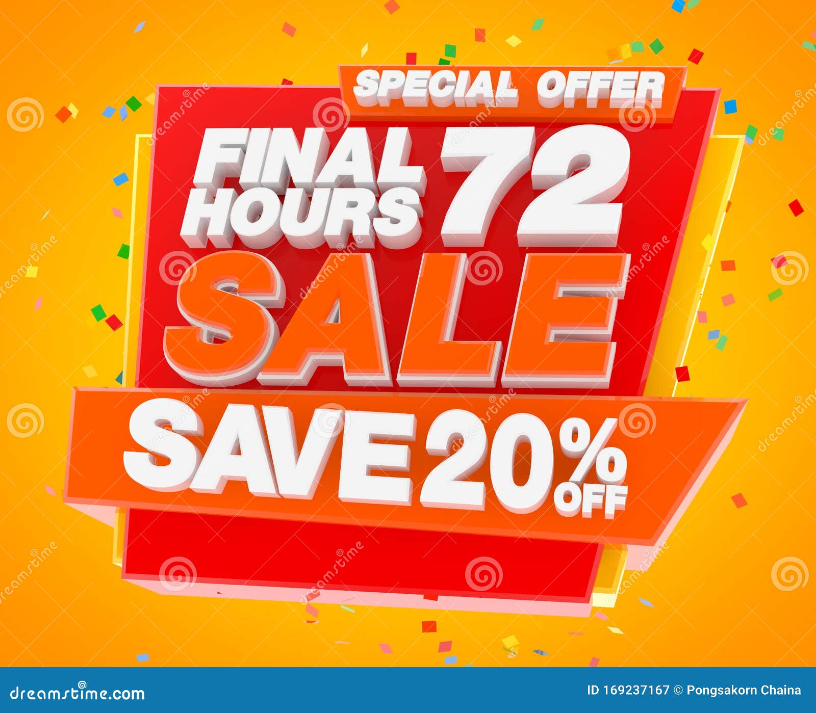 FINAL 72 HOURS SALE SAVE 20 SPECIAL OFFER Illustration 3D Rendering ...
