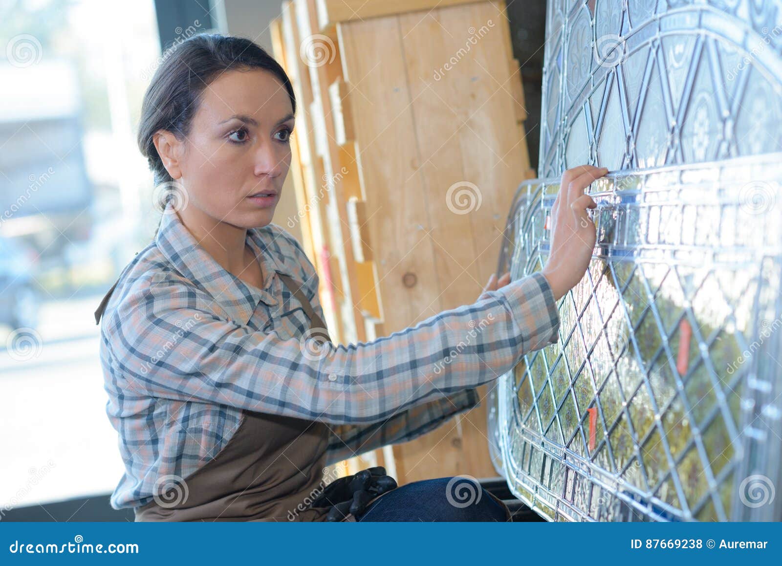 Final Inspection Stained Glass Stock Photo - Image of pattern, metallic ...