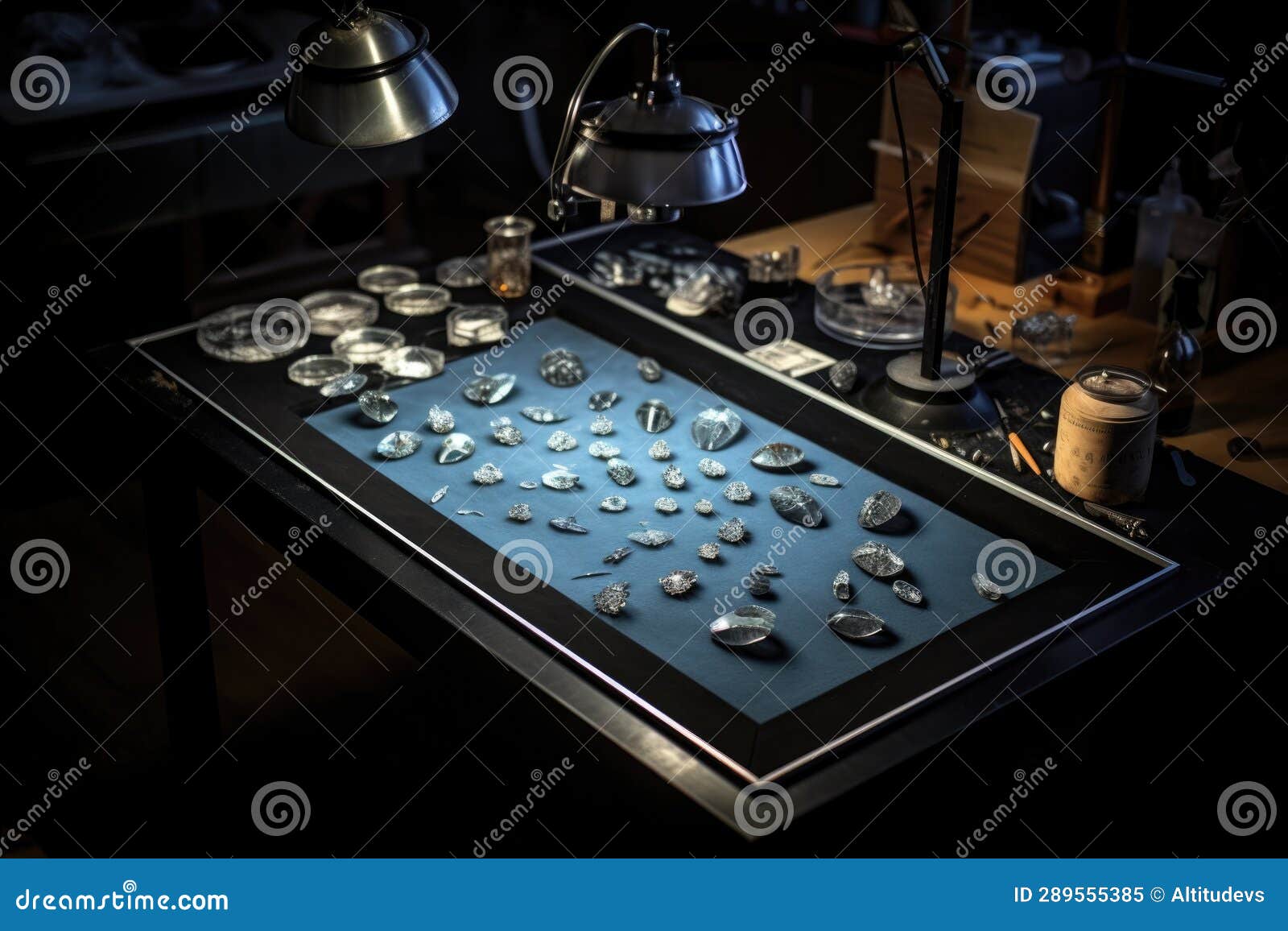 Final Inspection Table for Cut Diamonds Stock Illustration ...