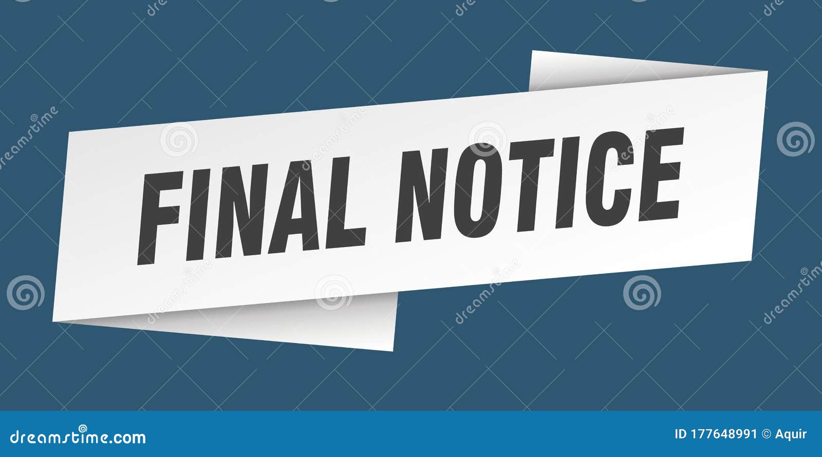 Final Notice Banner Template. Final Notice Ribbon Label Stock Vector ...