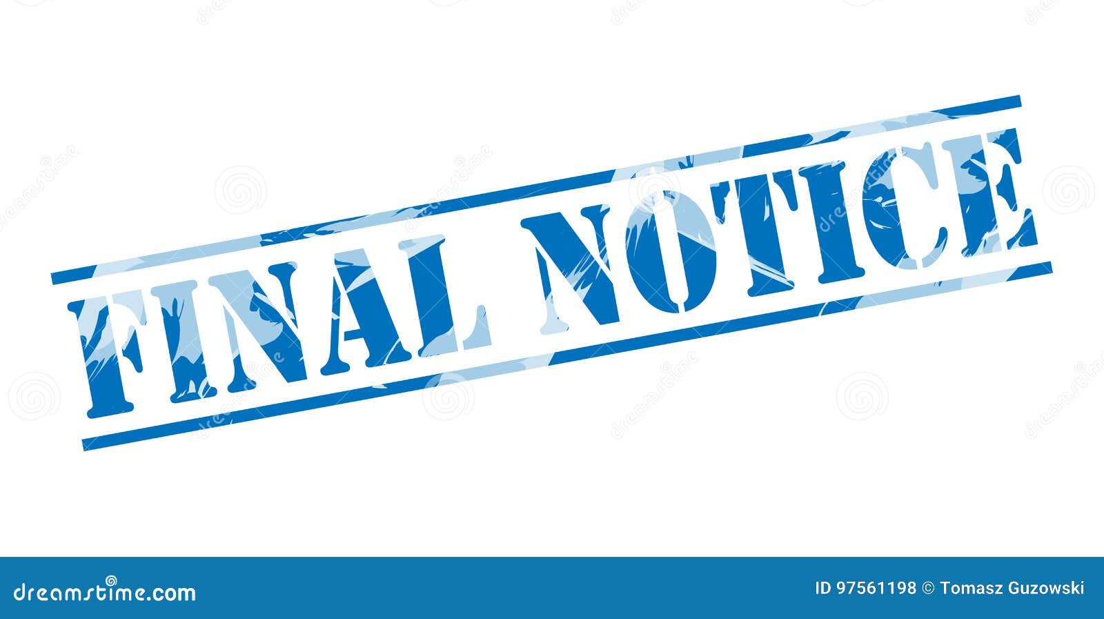 Final notice blue stamp stock illustration. Illustration of sticker ...