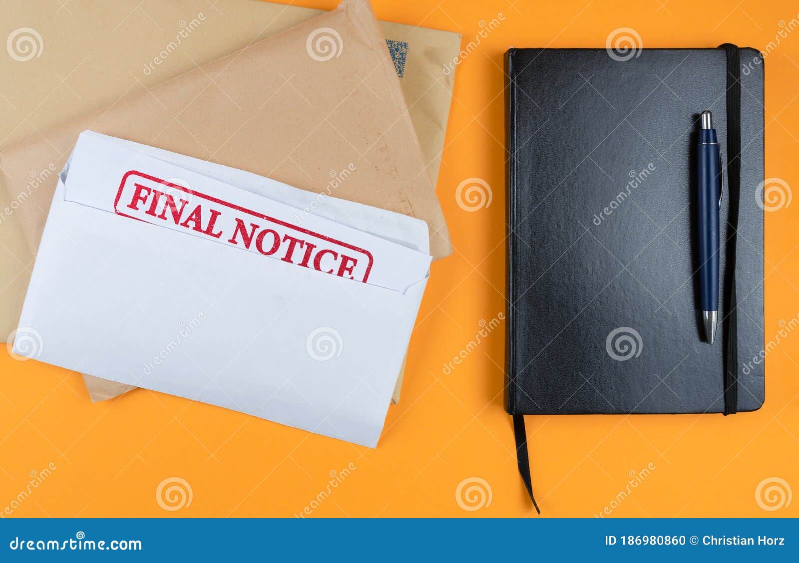Final Notice Letter with Other Mail on Desk Stock Photo - Image of ...