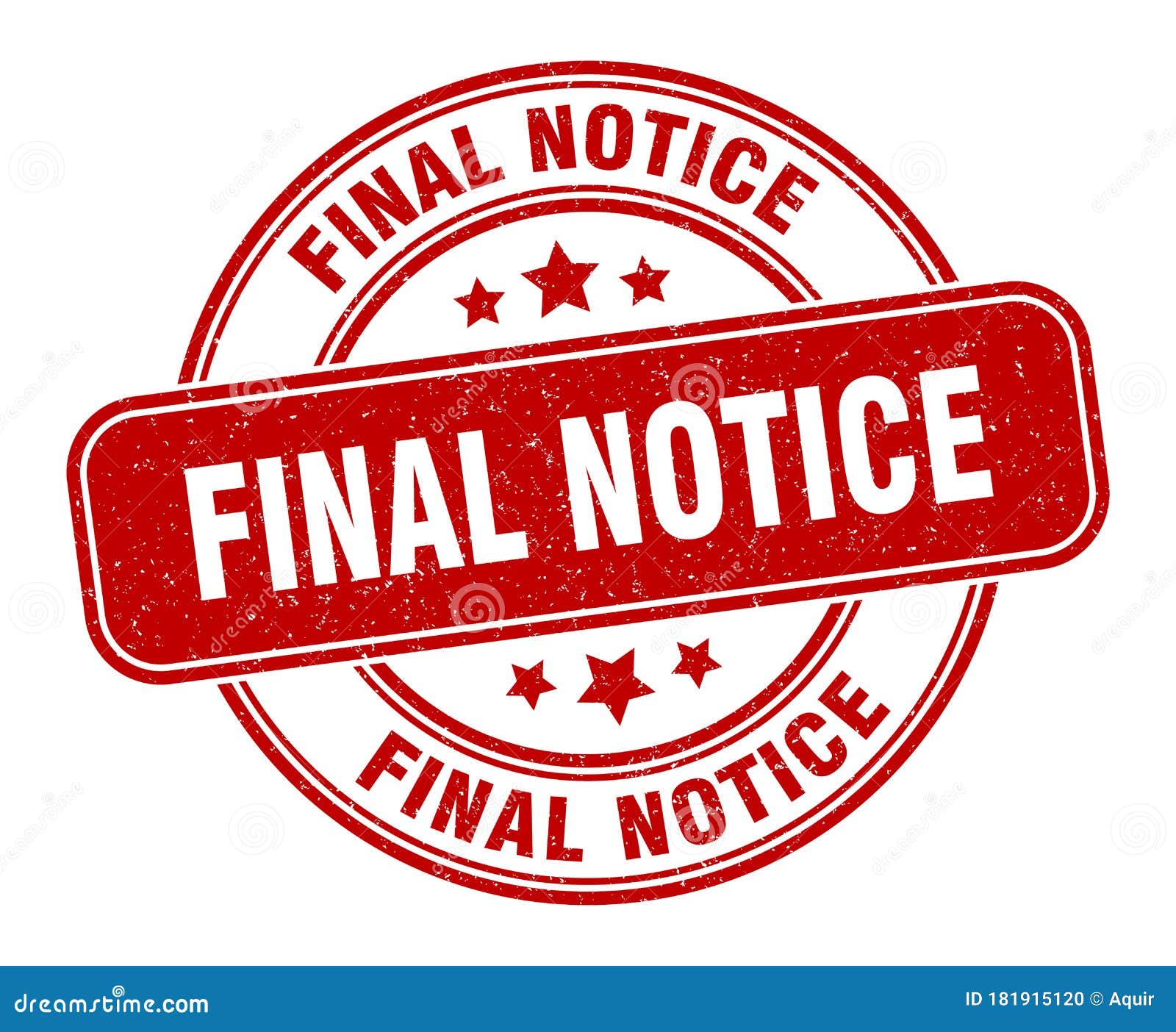 Final Notice Stamp. Final Notice Round Grunge Sign Stock Vector ...