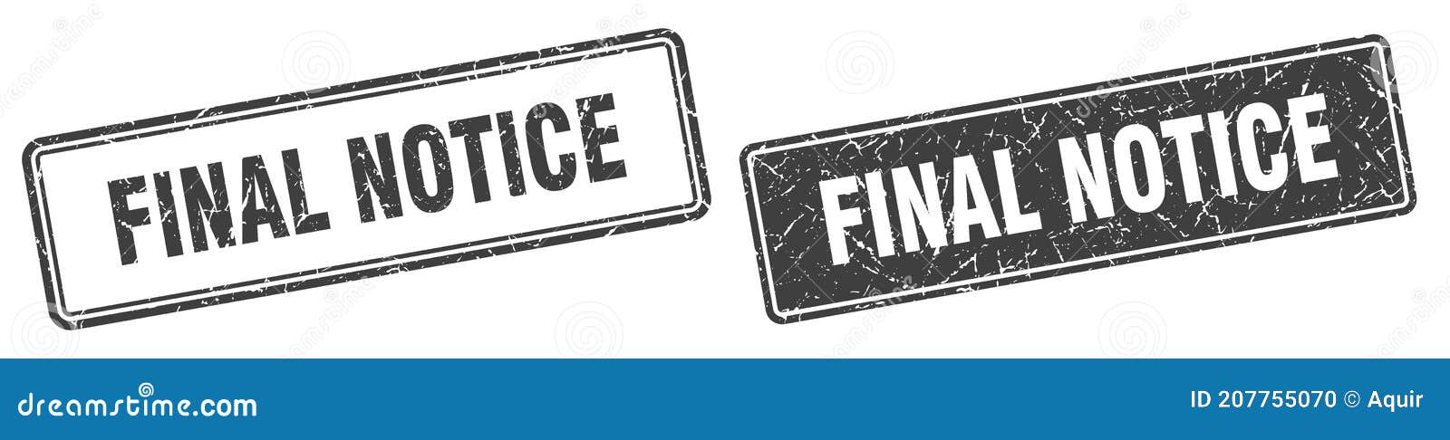 Final Notice Stamp Set. Final Notice Square Grunge Sign Stock Vector ...