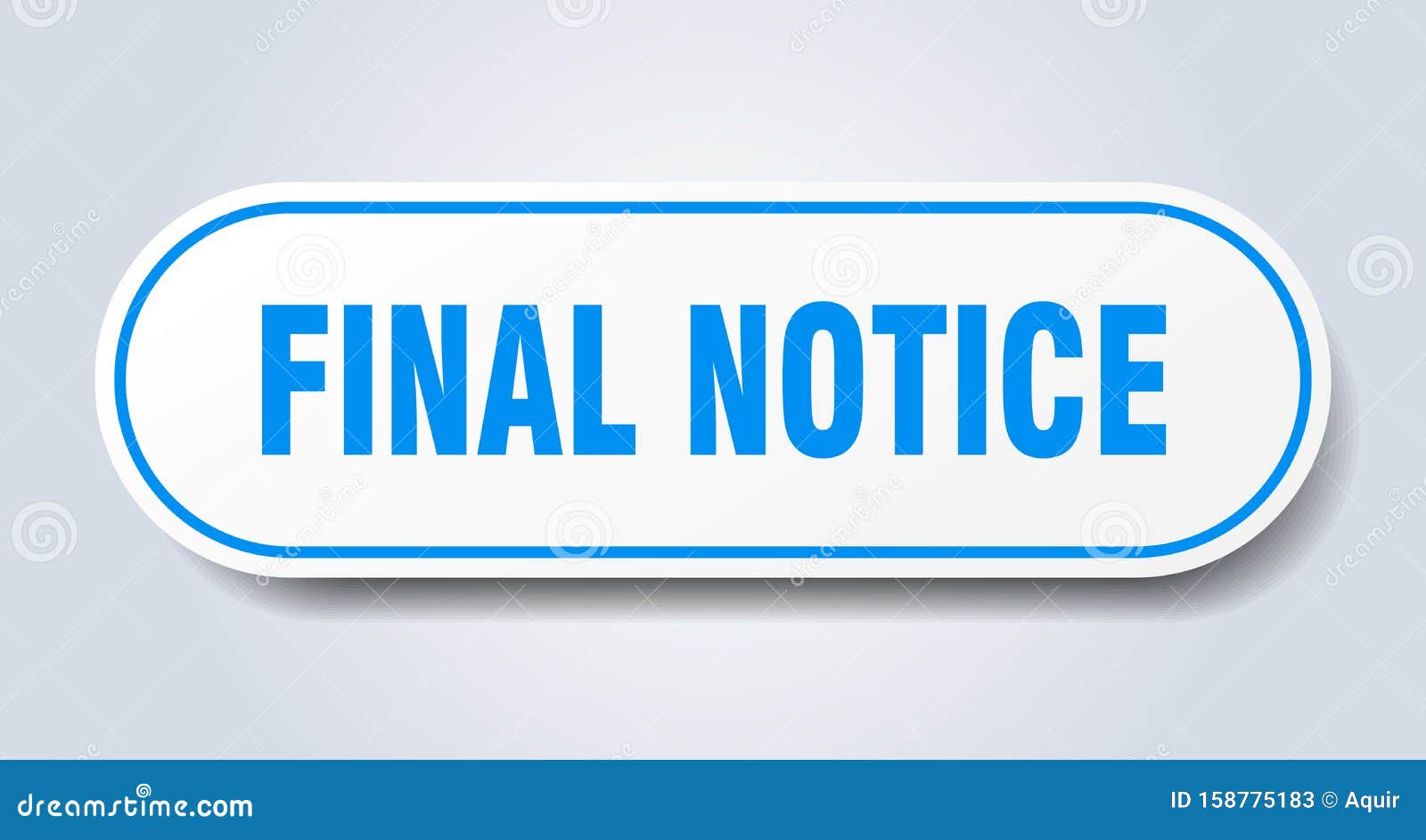 Final notice sticker. stock vector. Illustration of website - 158775183