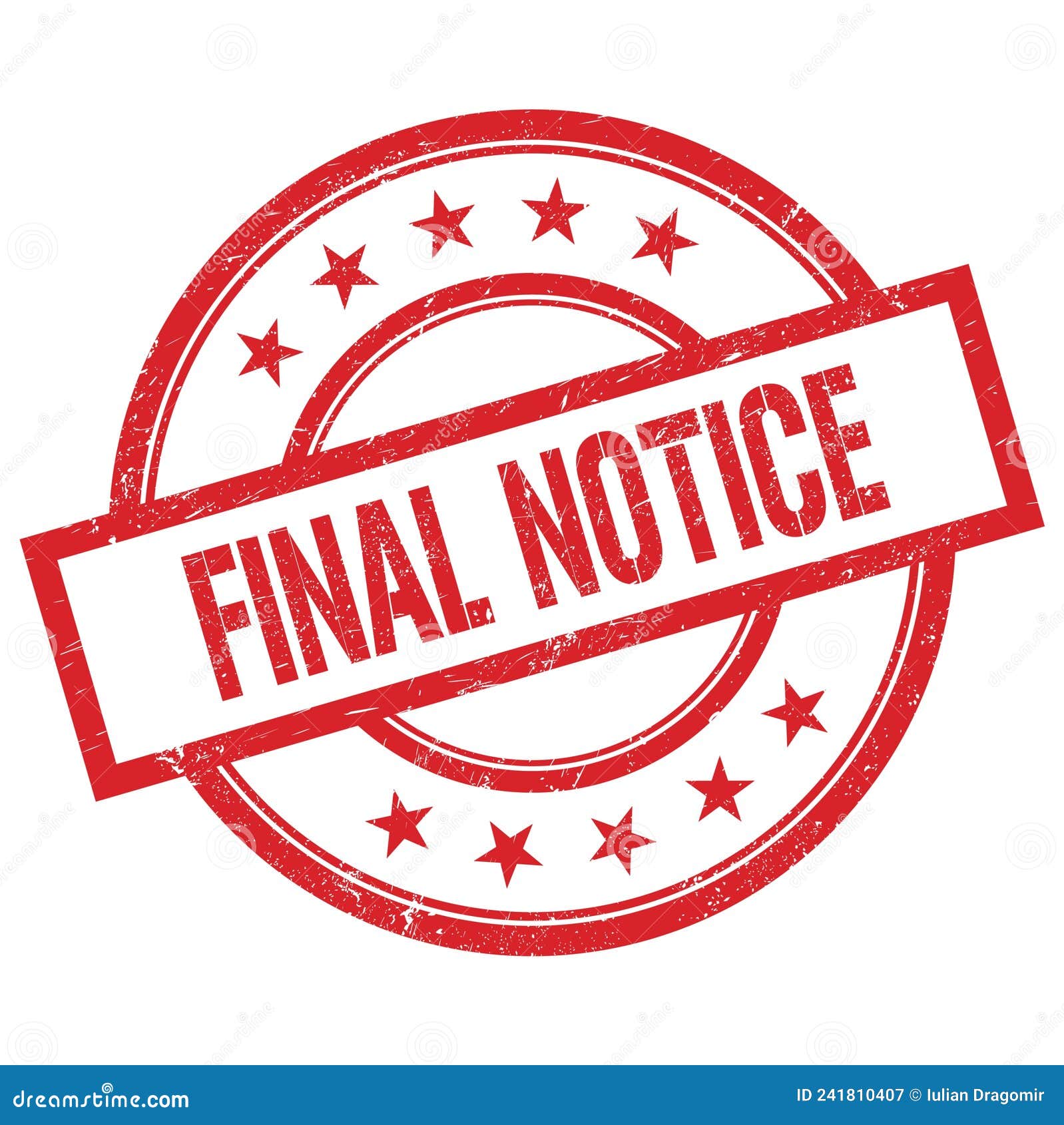 FINAL NOTICE Text Written on Red Vintage Round Stamp Stock Illustration ...