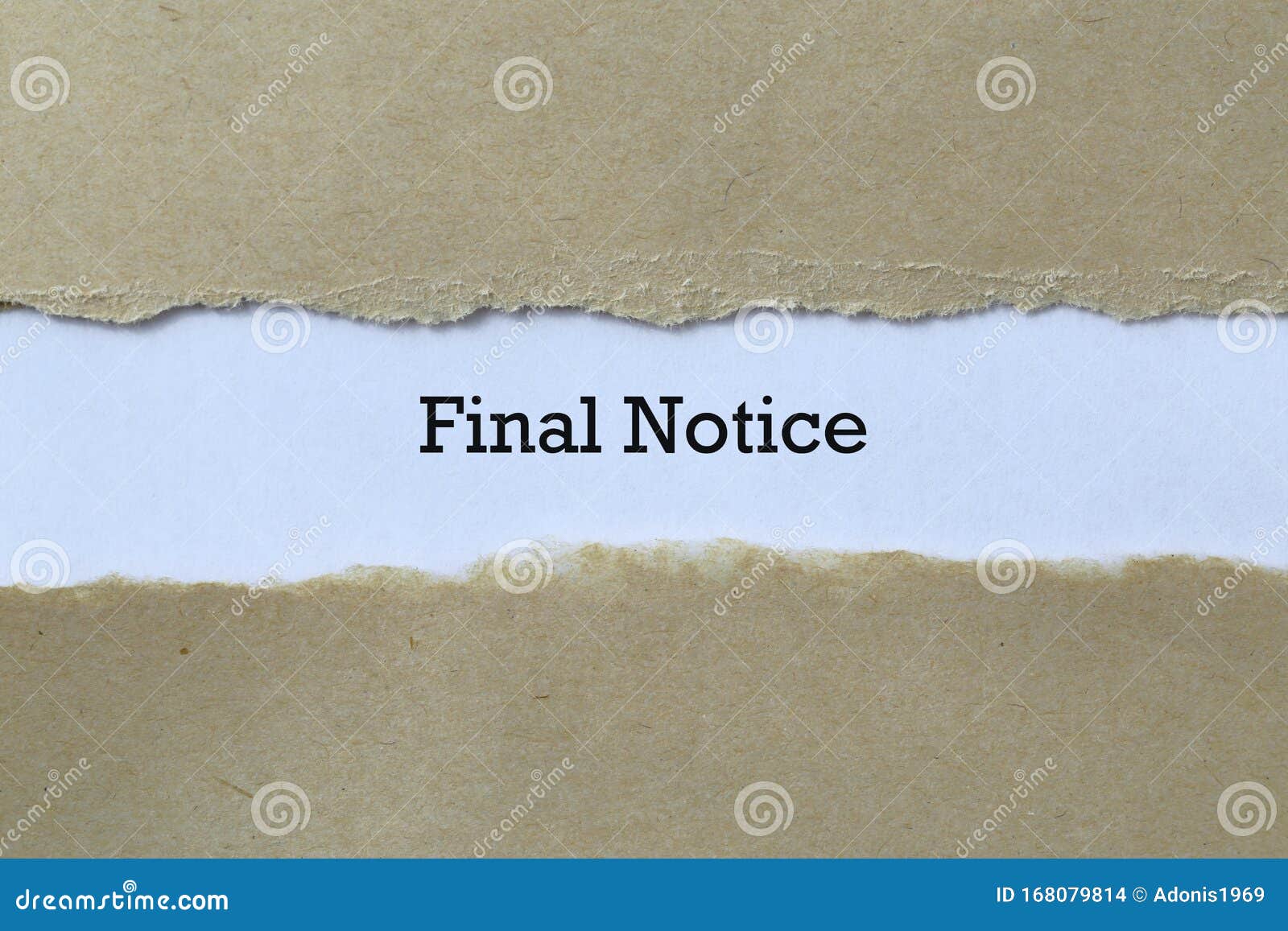 Final notice on paper stock photo. Image of despair - 168079814