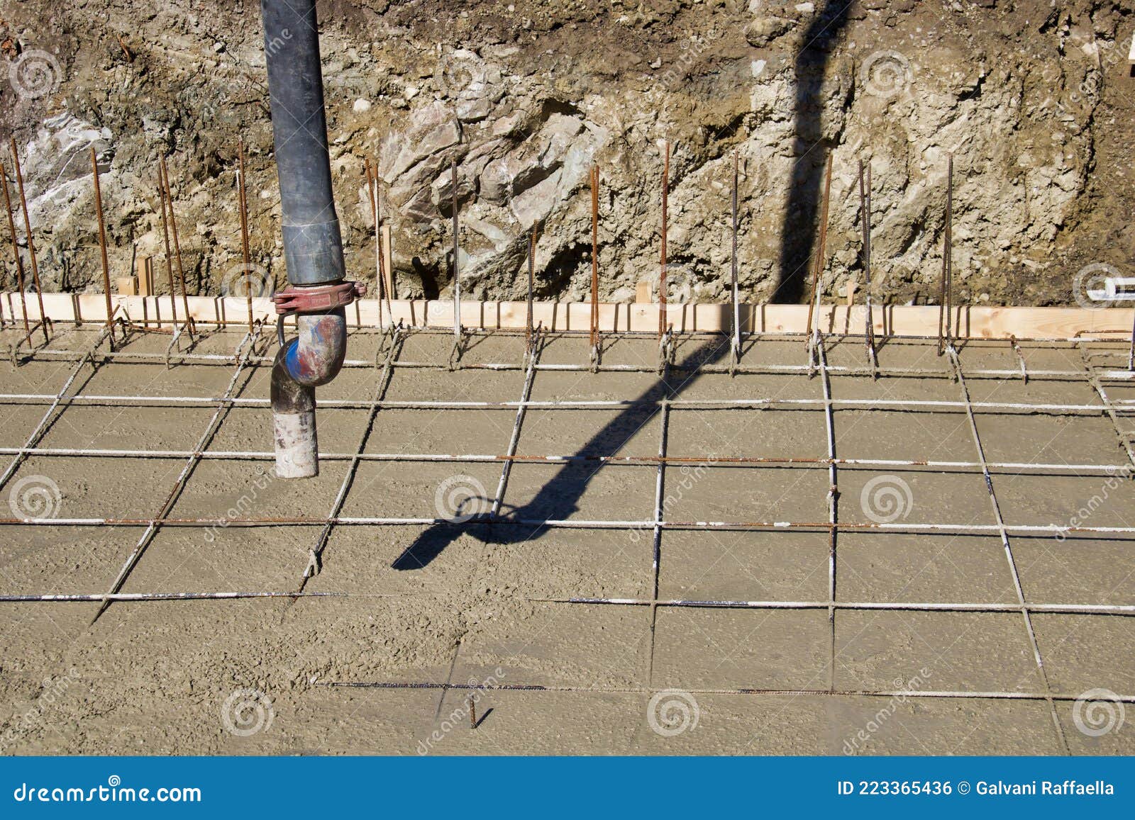 Final Part of Concrete Mixer Arm with Pump and Its Shadow Stock Photo ...