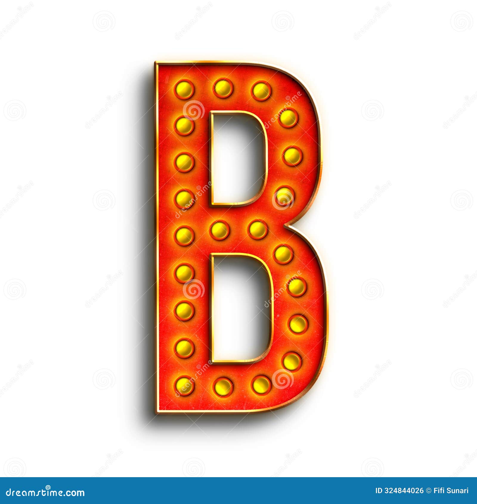 B Broadway Show Circus Carnival Lights Red Alphabet Letter Stock ...