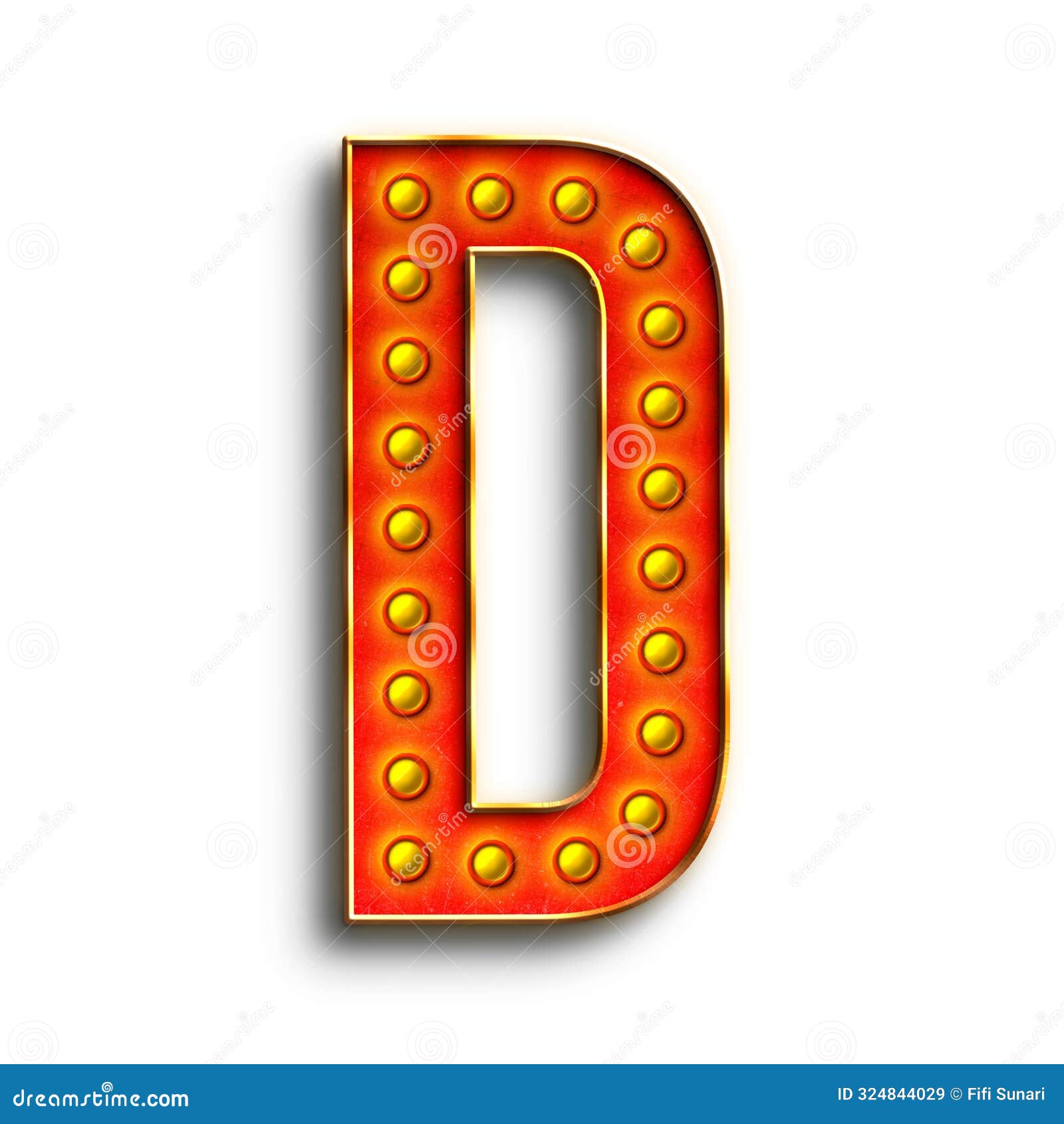 D Broadway Show Circus Carnival Lights Red Alphabet Letter Stock ...