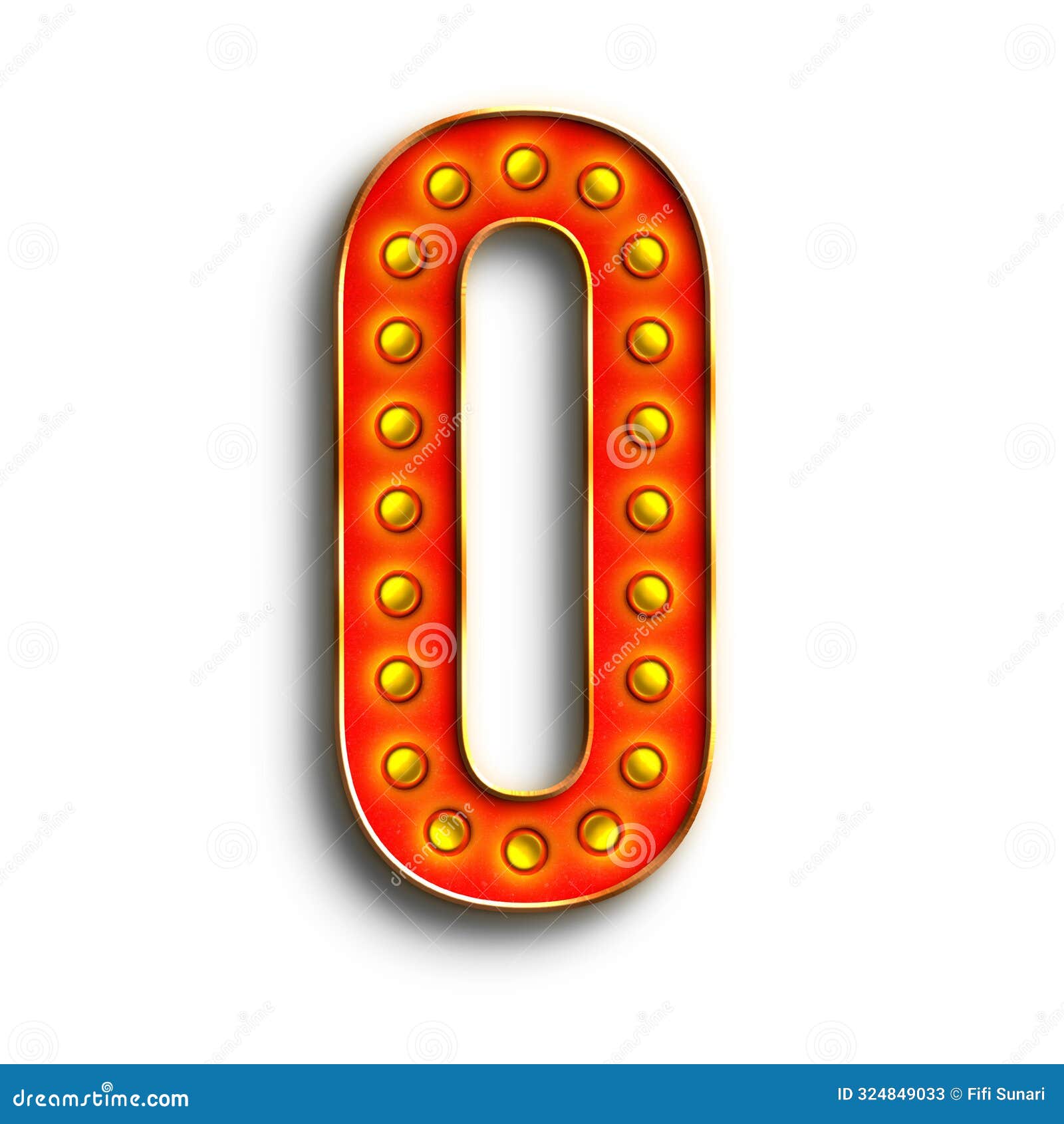 Zero 0 Broadway Show Circus Carnival Lights Red Number Alphabet Set ...