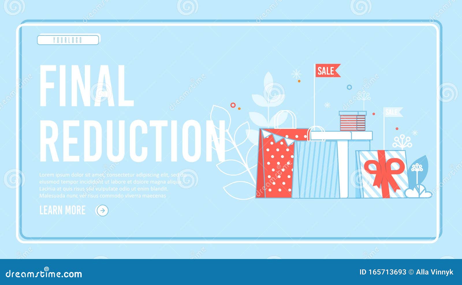 Final Reduction and Sales Customize Flat Webpage Stock Vector ...