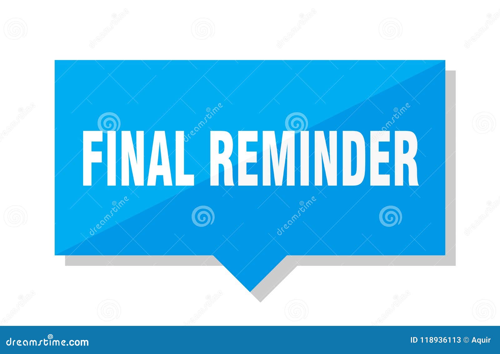 Final reminder price tag stock vector. Illustration of banner - 118936113