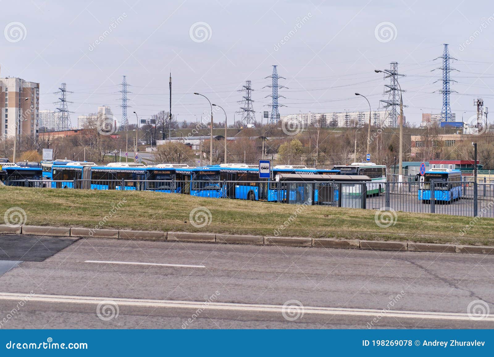 The Final Stop of Buses. Bus Park, Public Transport Station Stock Photo ...
