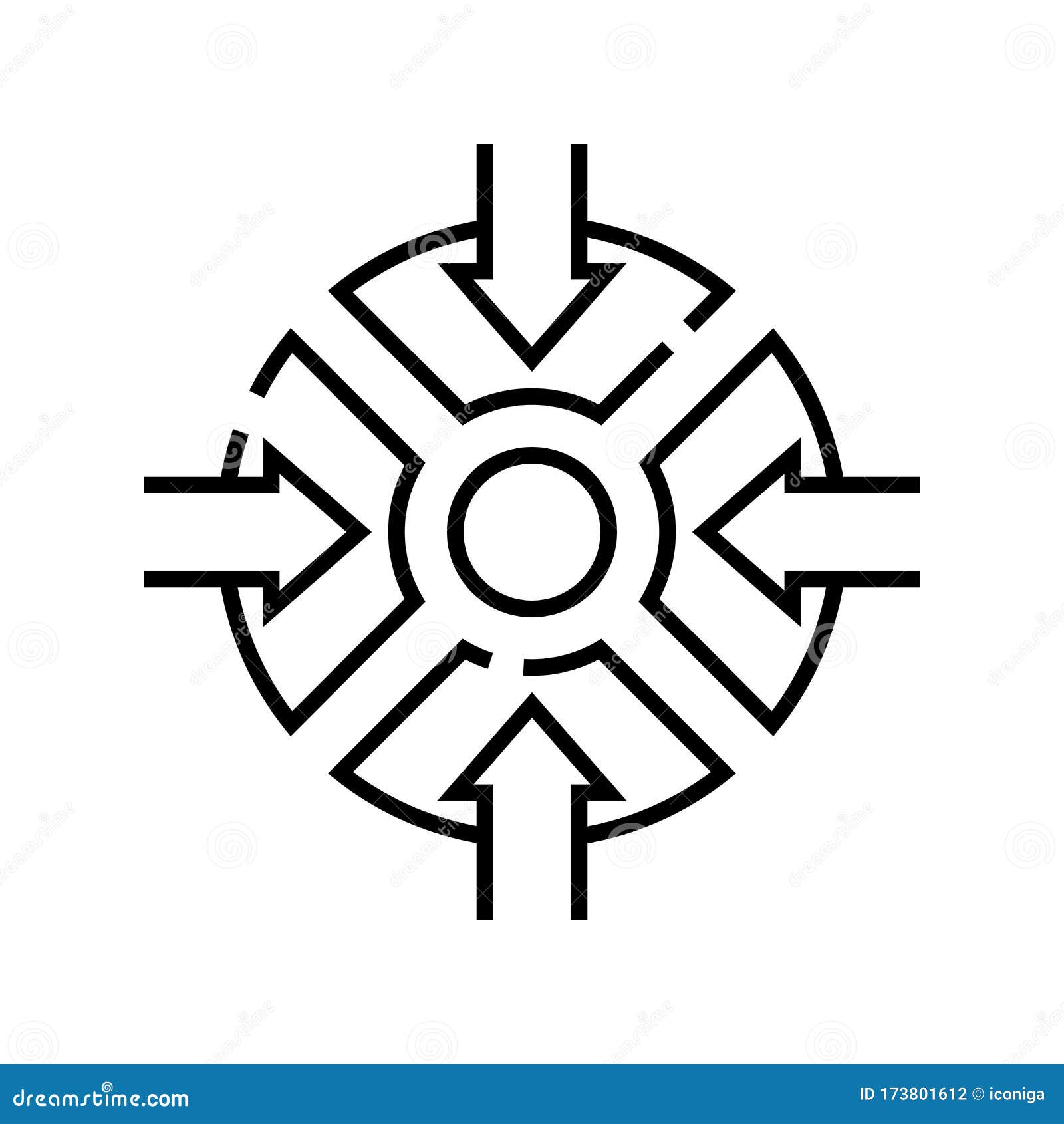 Final Target Line Icon, Concept Sign, Outline Vector Illustration ...