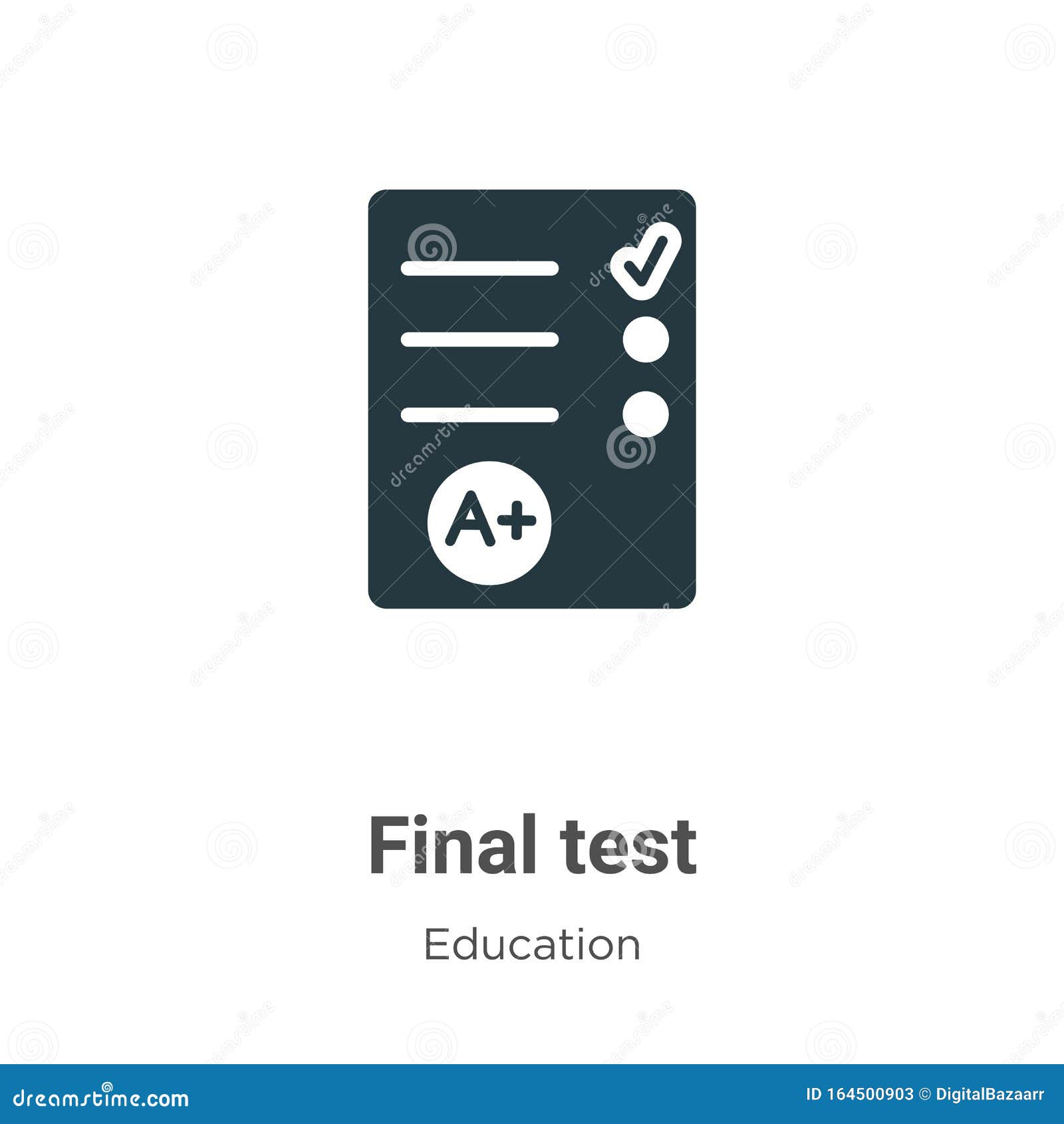 Final Test Vector Icon on White Background. Flat Vector Final Test Icon ...