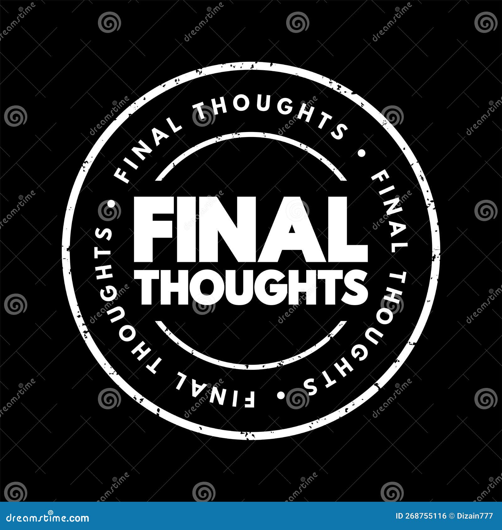 Final Thoughts Text Stamp, Concept Background Stock Illustration ...