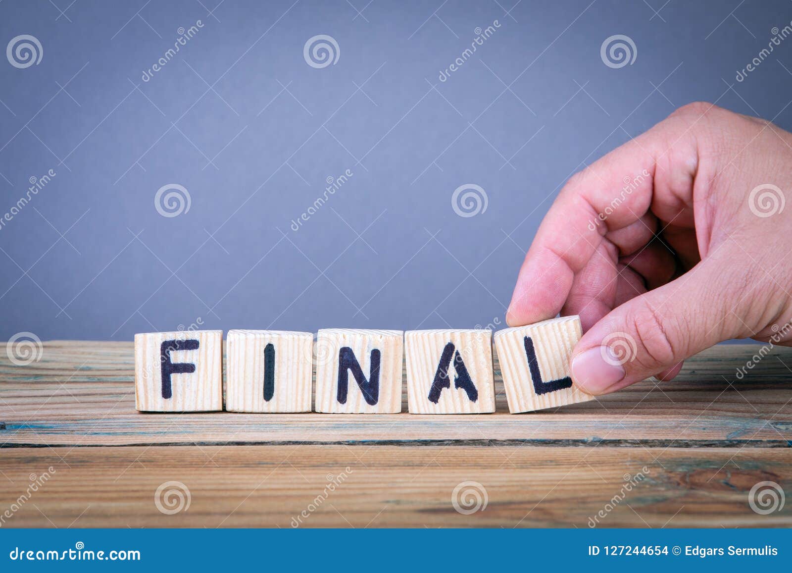 Final. Wooden Letters on the Office Desk Stock Photo - Image of chance ...
