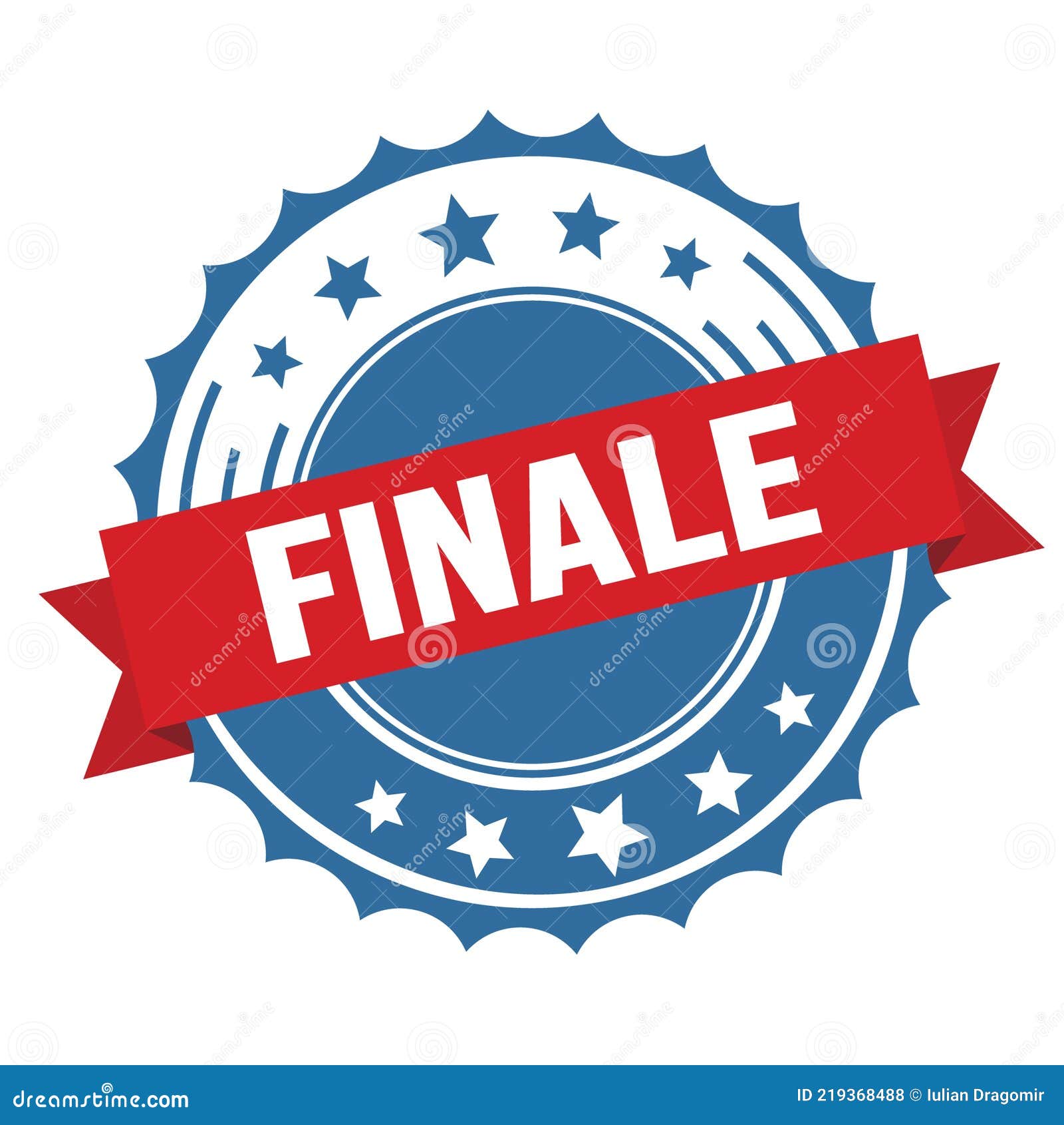 FINALE Text on Red Blue Ribbon Stamp Stock Illustration - Illustration ...