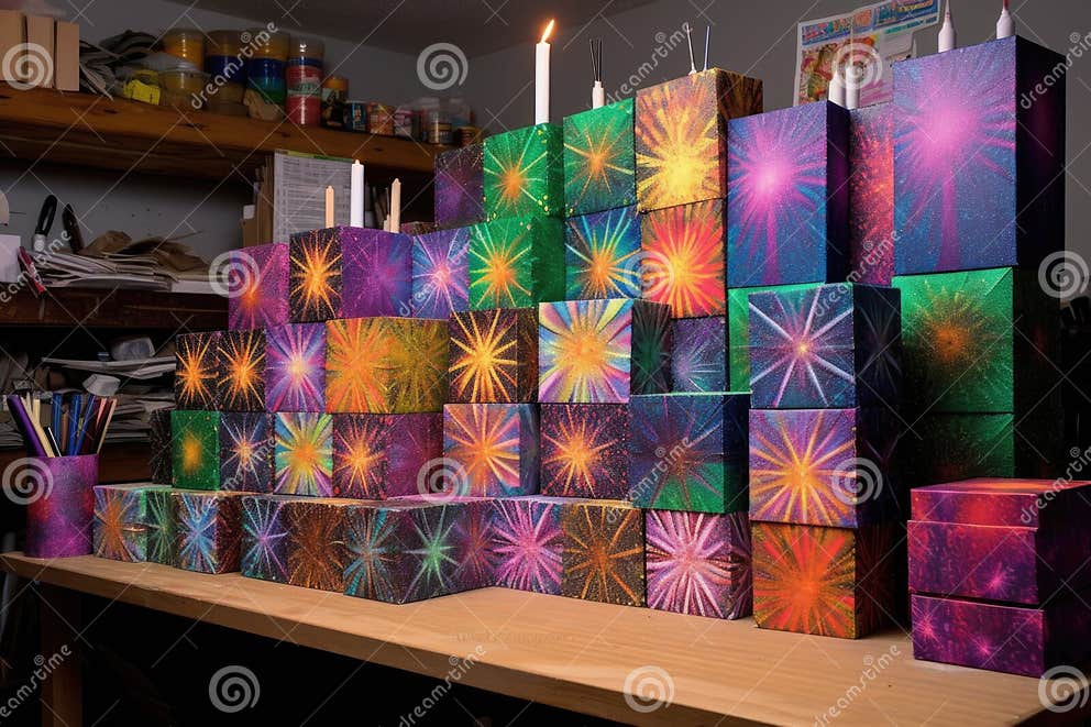 Finalized Fireworks Ready for Packaging Stock Image - Image of ...
