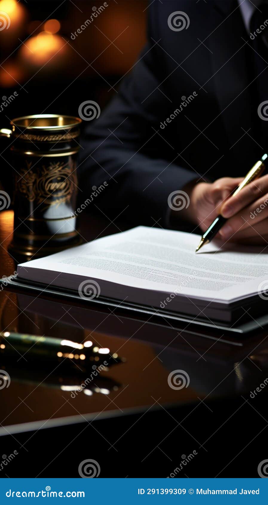 Finalizing Commitment Businessmans Signature on Contract Denotes Formal ...