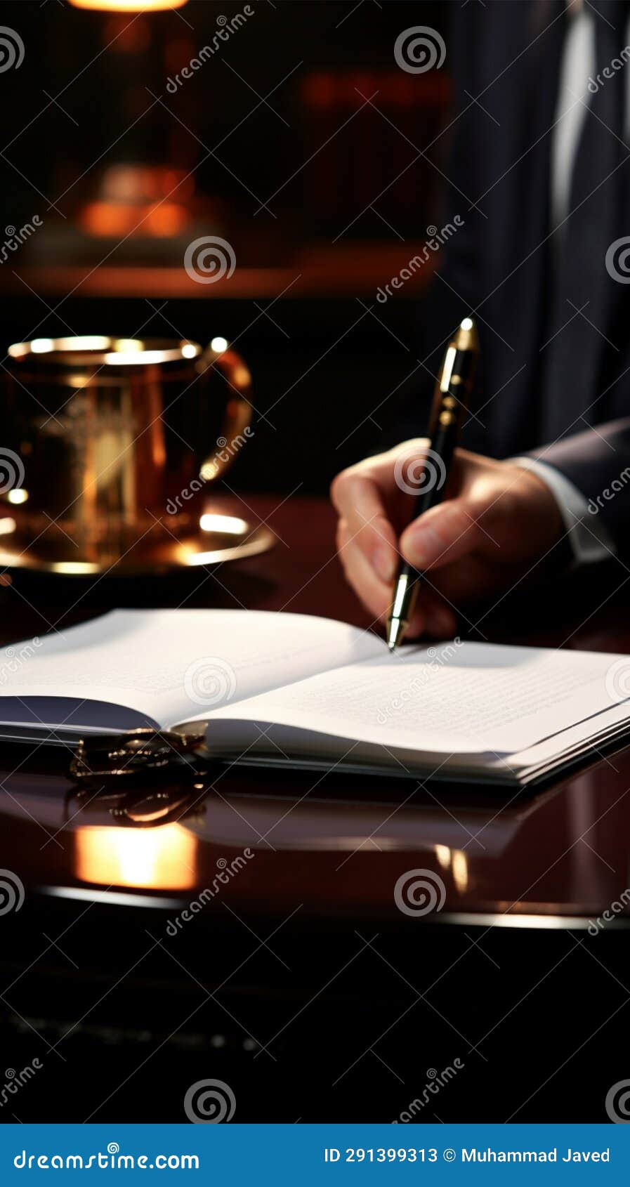 Finalizing Commitment Businessmans Signature on Contract Denotes Formal ...