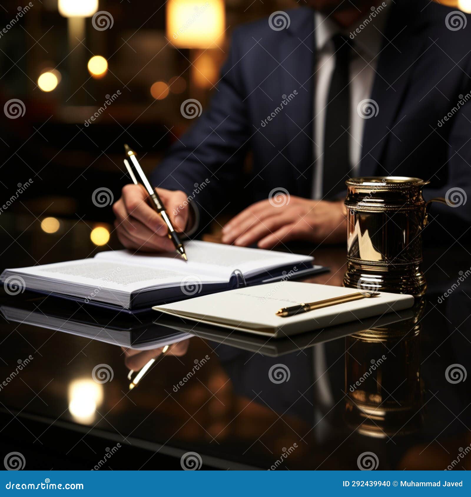 Finalizing Commitment Businessmans Signature On Contract Denotes Formal ...
