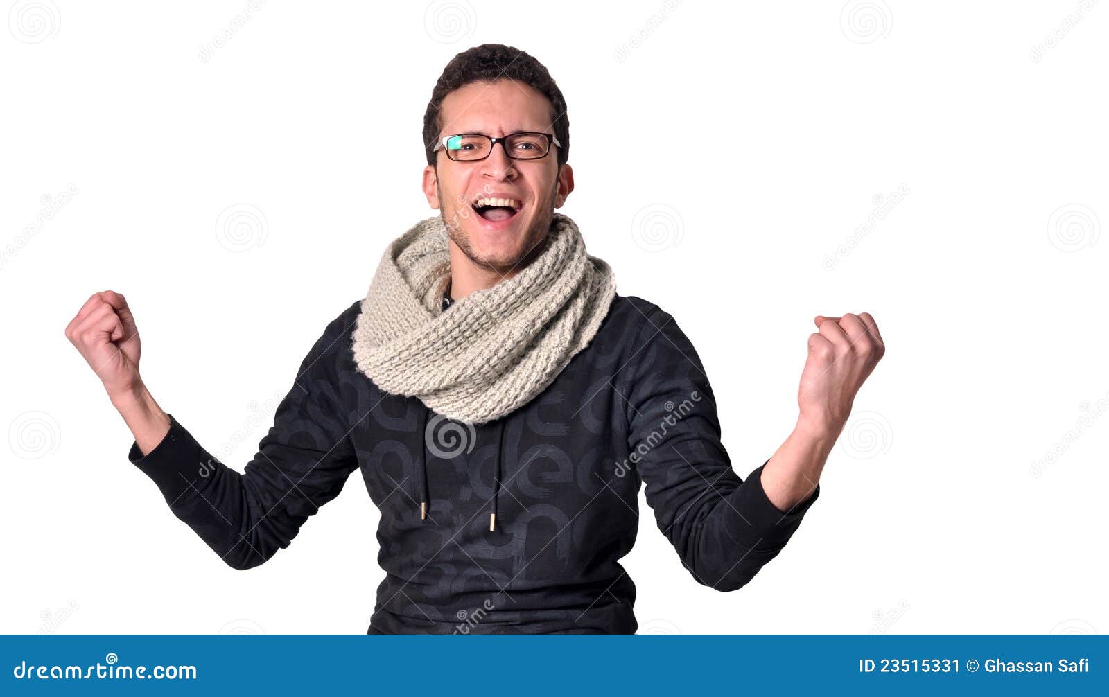 Finally stock image. Image of scarf, glasses, happiness - 23515331