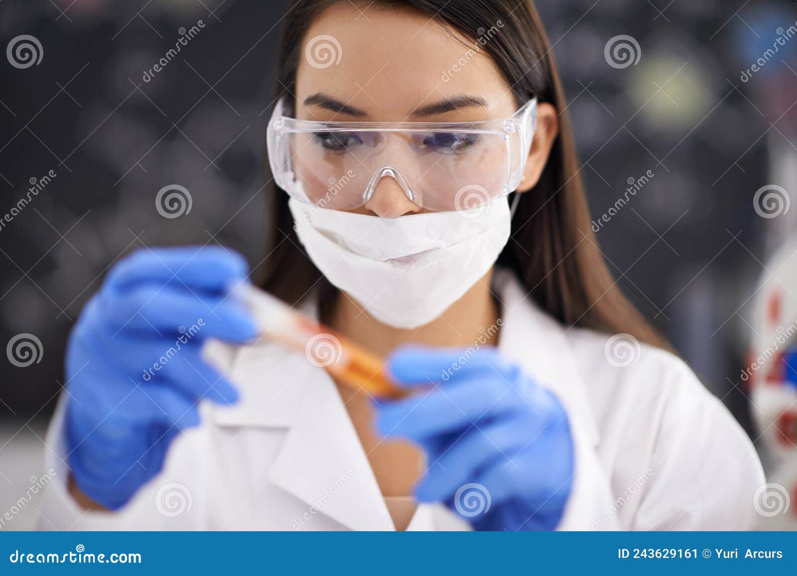 Finally the Compound is Complete. Shot of a Female Scientist Observing ...